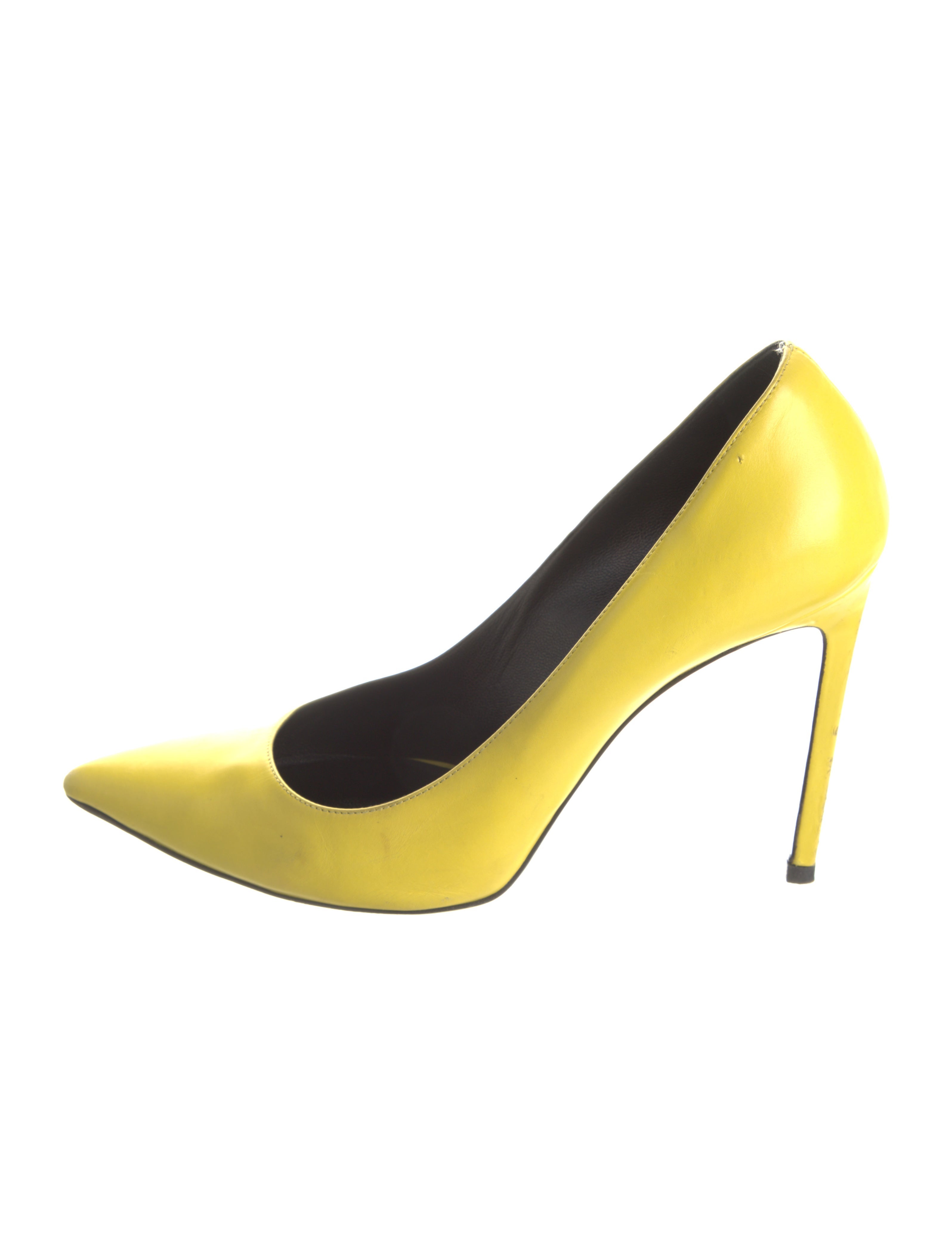 Saint Laurent Leather Pumps - Yellow Pumps, Shoes - SNT280657 | The ...