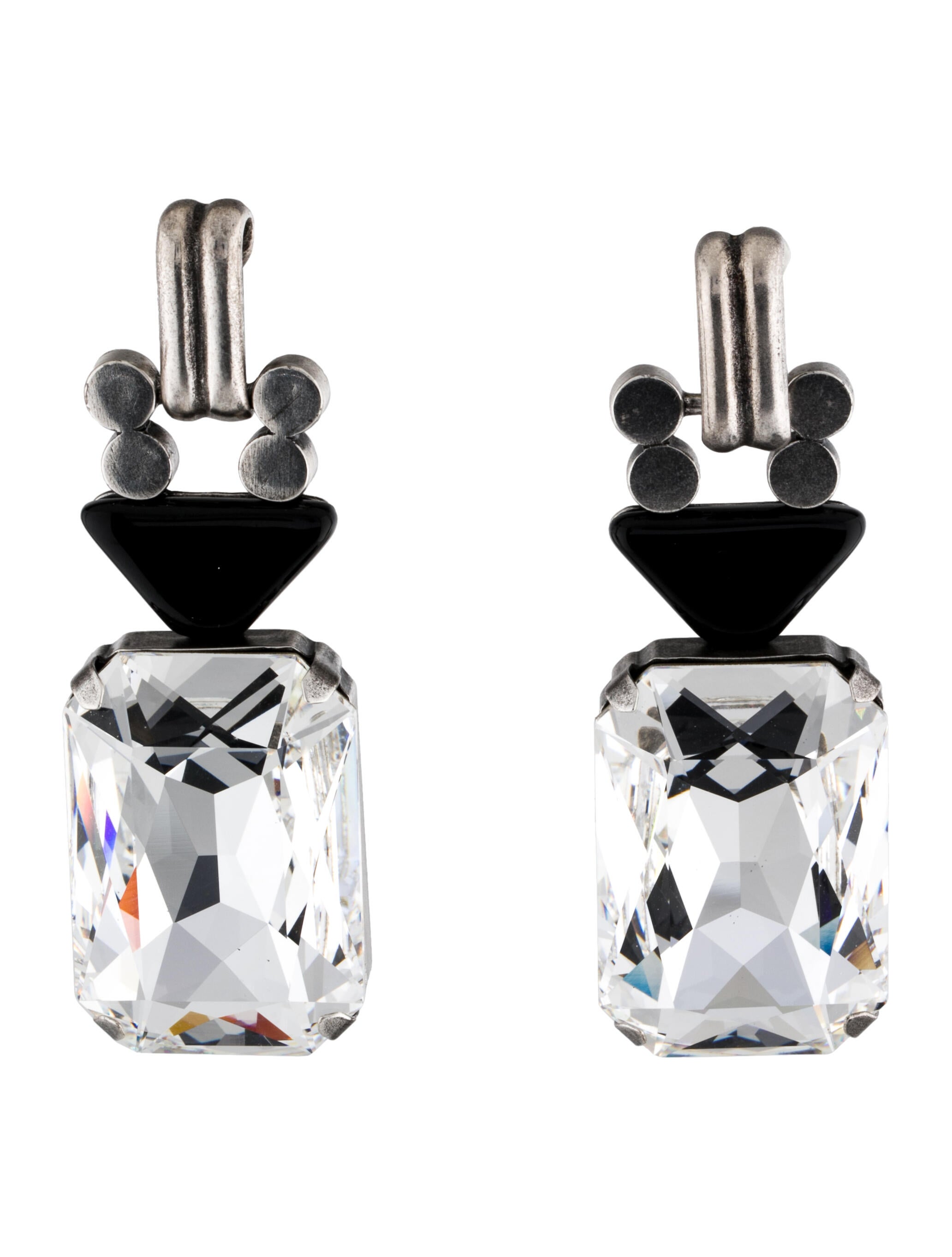 Oscar de la Renta Crystal Linear Drop Earrings - Pink, Gold-Tone Metal ...