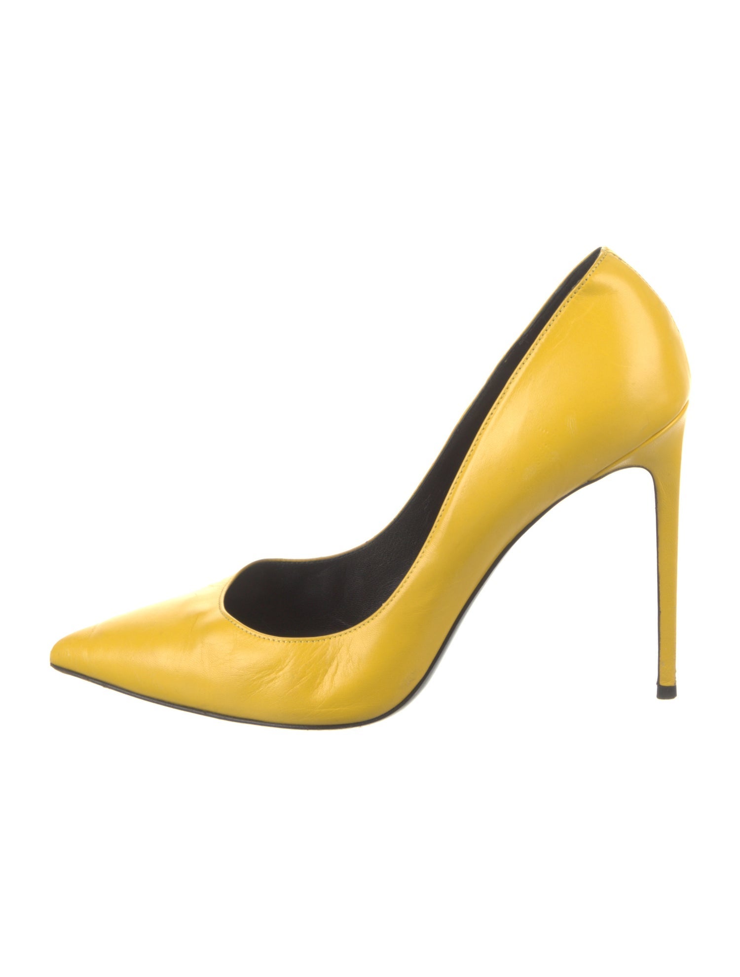 Saint Laurent Leather Pumps - Yellow Pumps, Shoes - SNT305526 | The ...