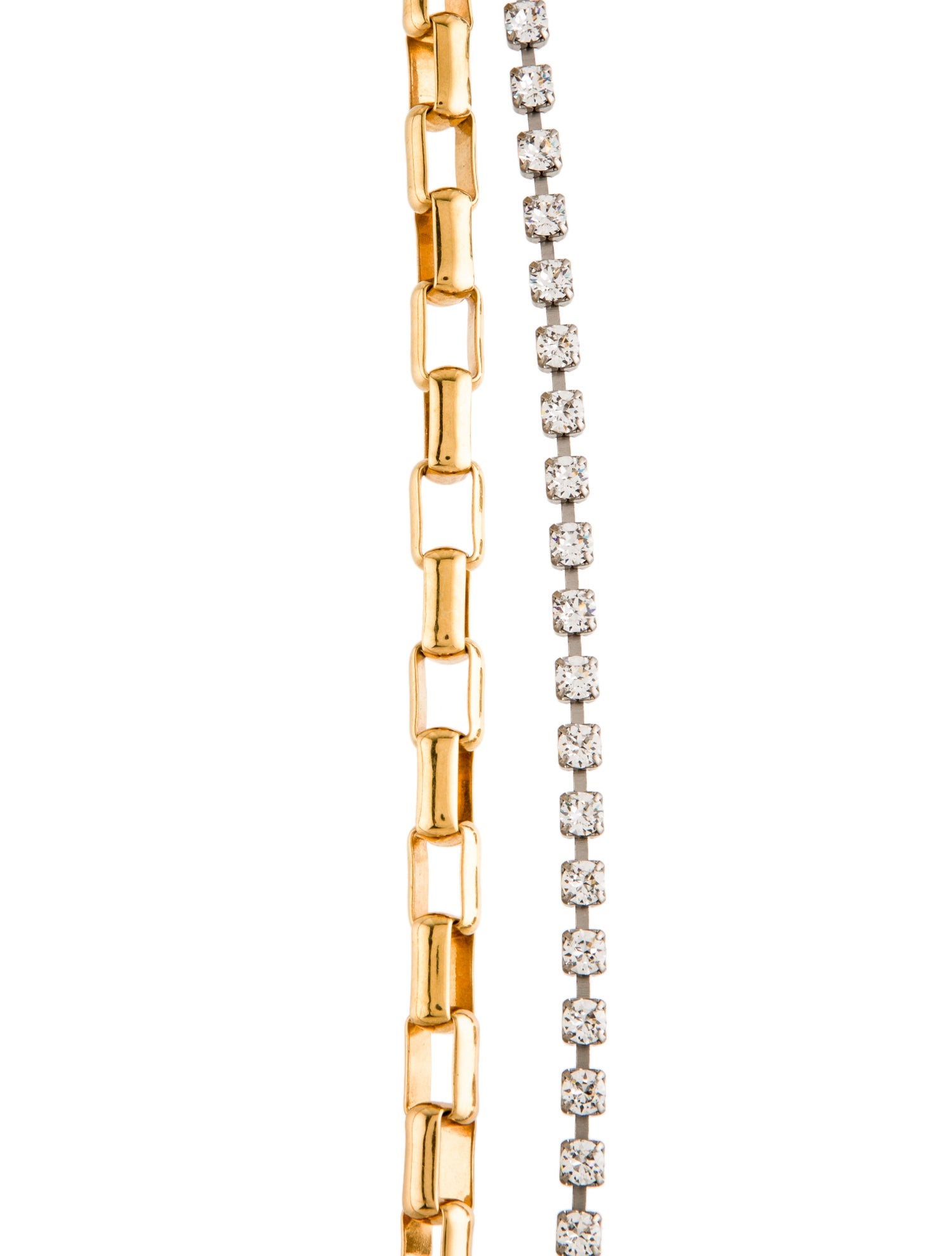 Saint Laurent Crystal Chain Double Strand Necklace - Gold-Tone Metal ...