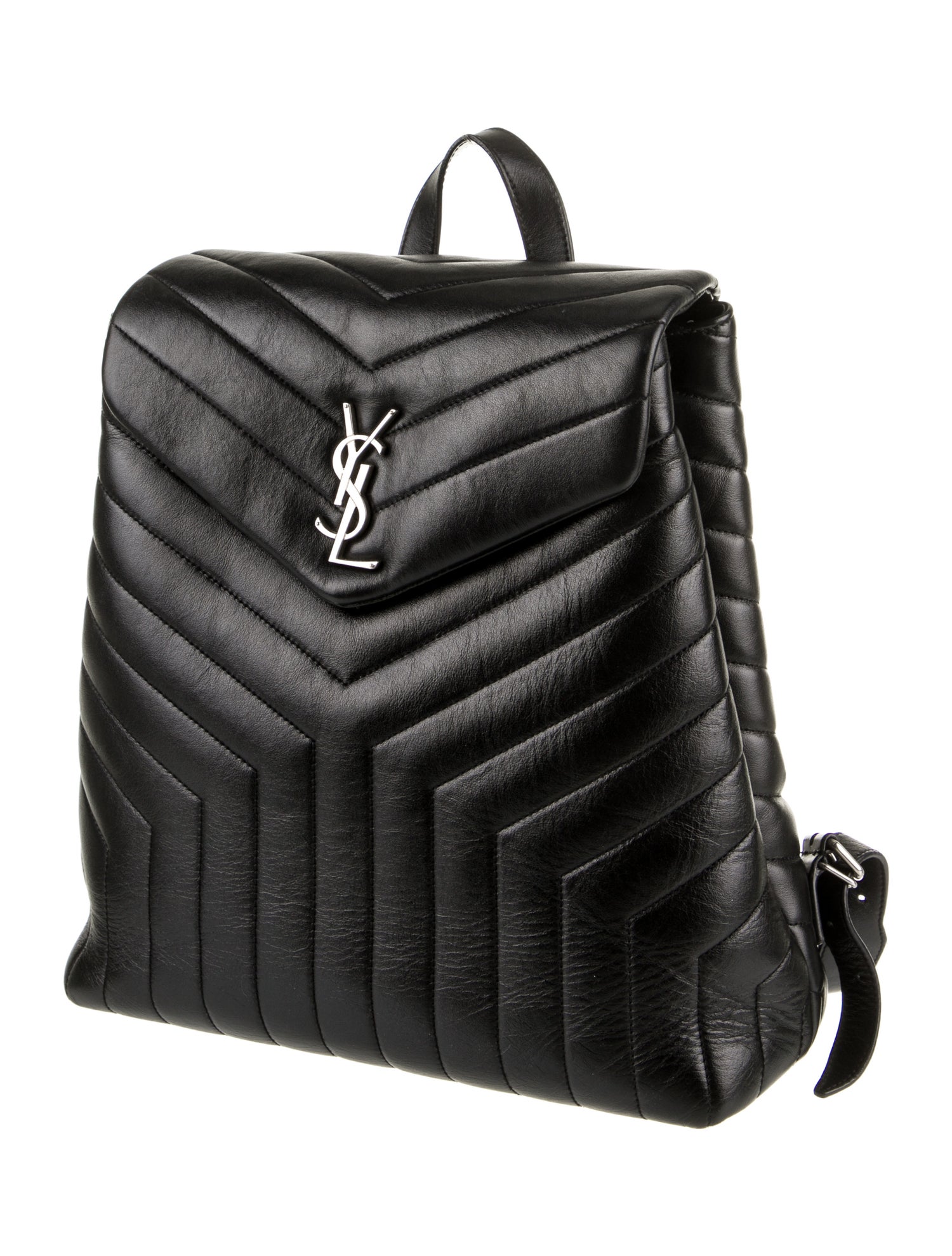 Saint Laurent Small Monogram Matelassé Loulou Backpack - Black ...