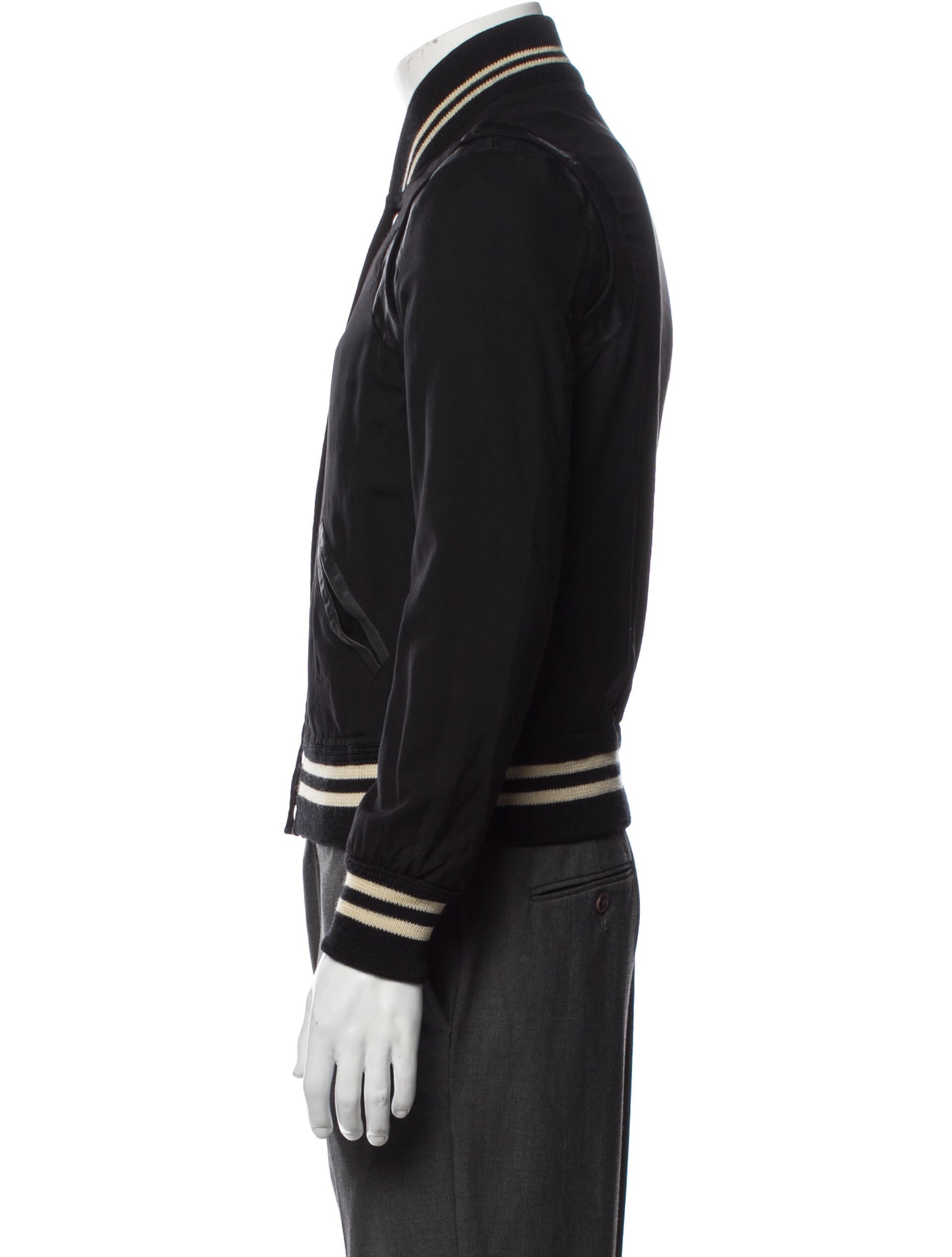 Dolce & Gabbana Striped Varsity Jacket - Black Outerwear, Clothing ...