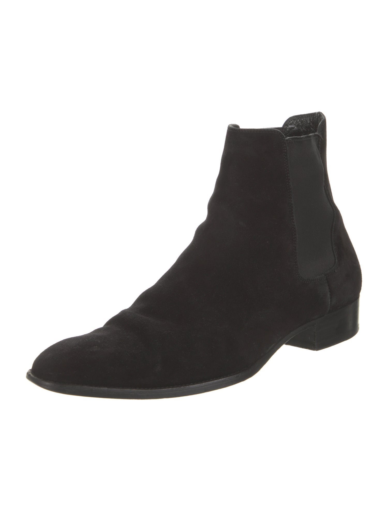 Saint Laurent Suede Chelsea Boots - Black Boots, Shoes - SNT322051 ...