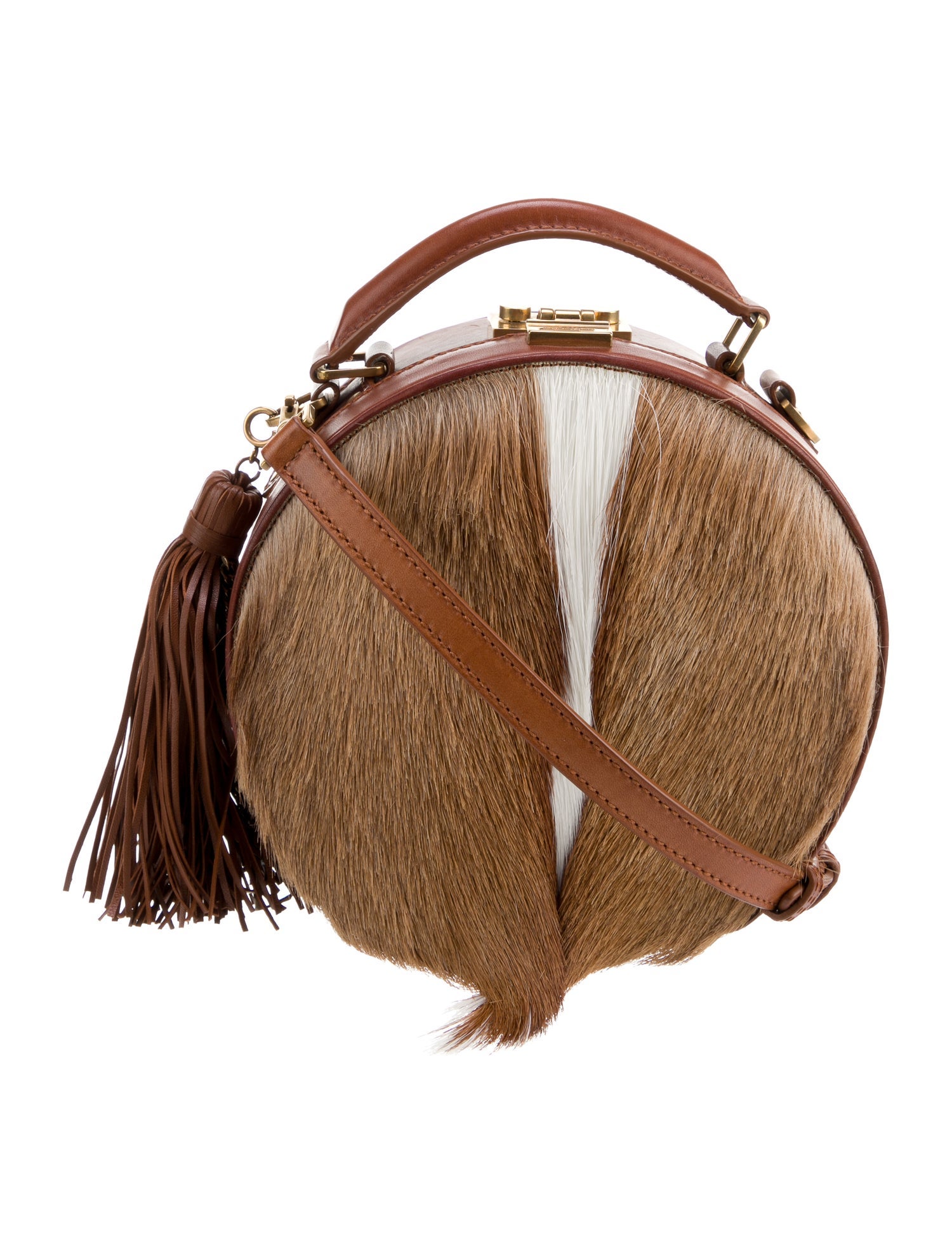 Saint Laurent Springbok Hat Box Bag - Neutrals Crossbody Bags, Handbags ...