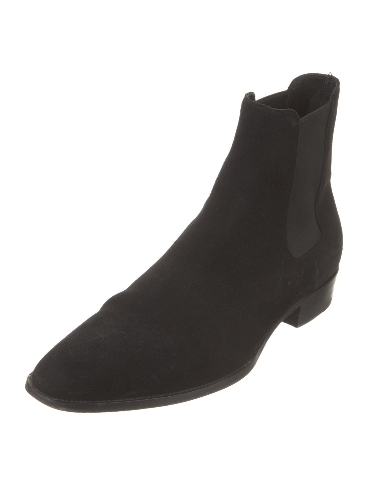 Saint Laurent Suede Chelsea Boots Black Boots Shoes Snt322051 The Realreal