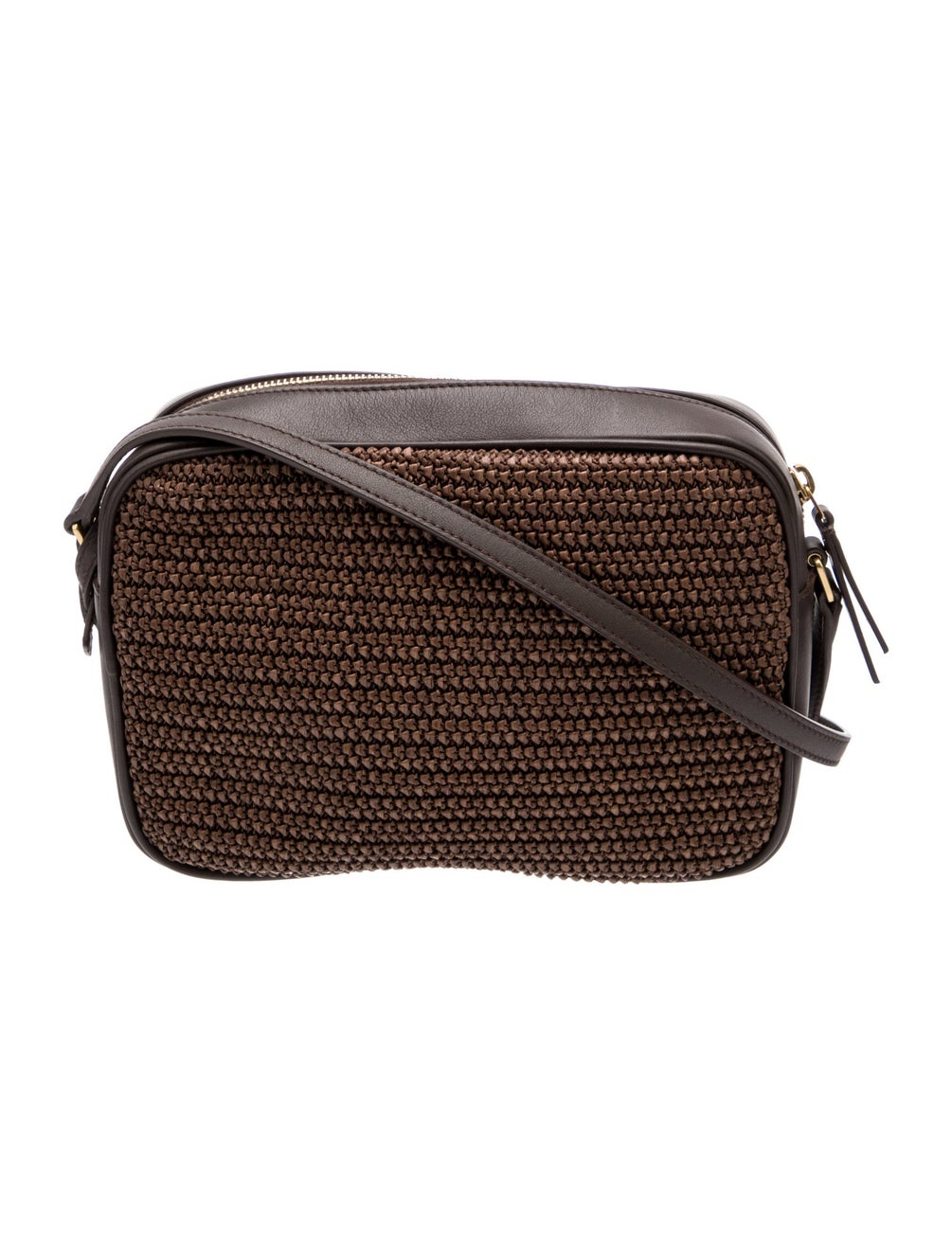 Saint Laurent Monogram Raffia Camera Bag - Brown Crossbody Bags ...