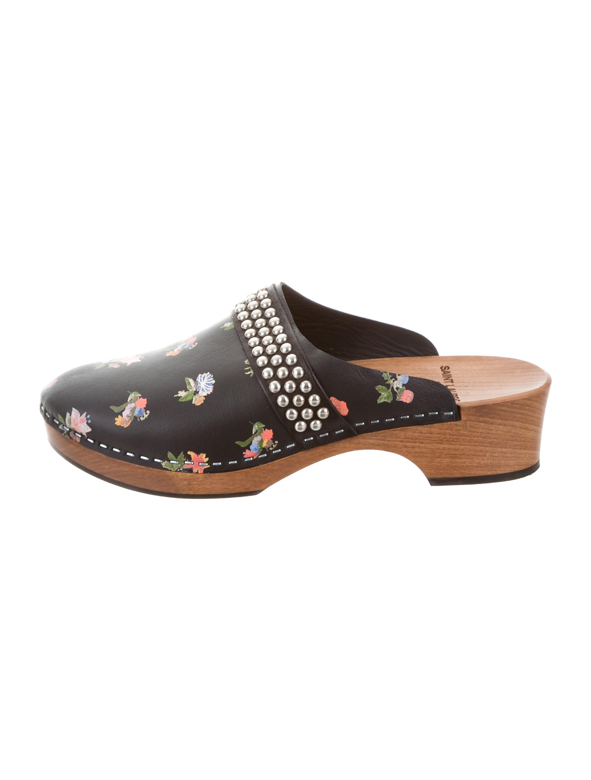 Saint Laurent Sabot Studded Clogs - Shoes - SNT32930 | The RealReal