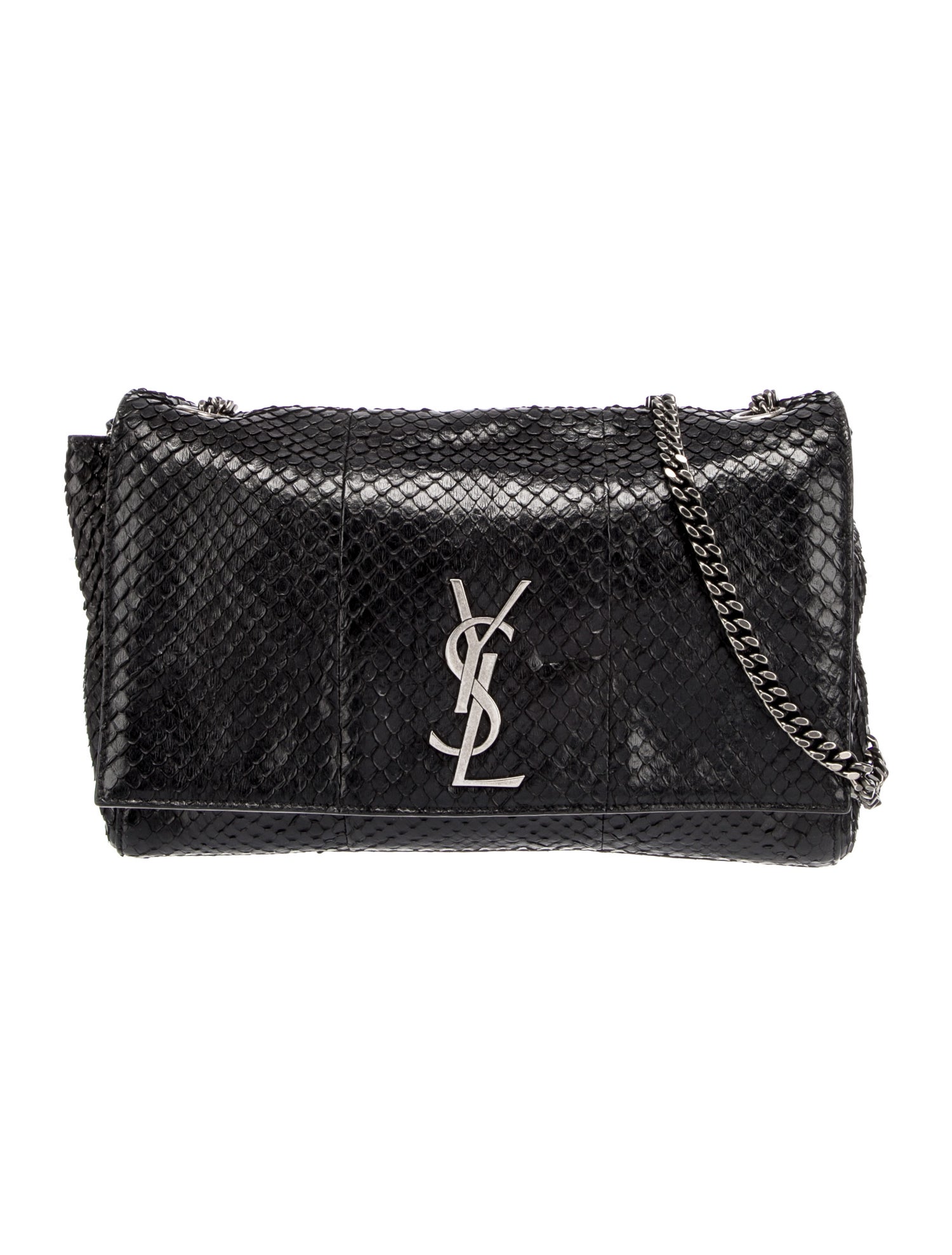 Saint Laurent Medium Snakeskin Kate Bag - Black Crossbody Bags ...