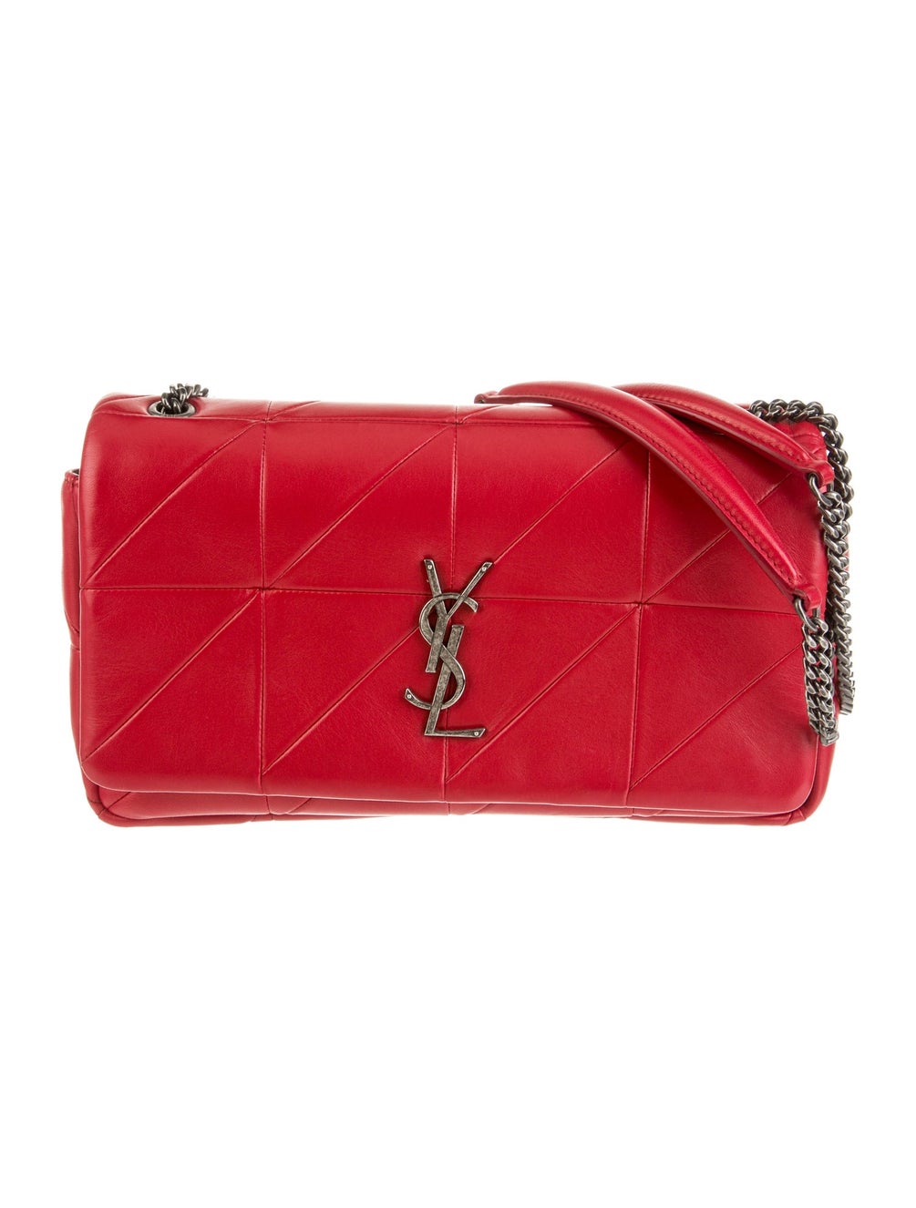 Saint Laurent Medium Monogram Carré-Rive Gauché Quilt Jamie Bag - Red Shoulder Bags, Handbags ...