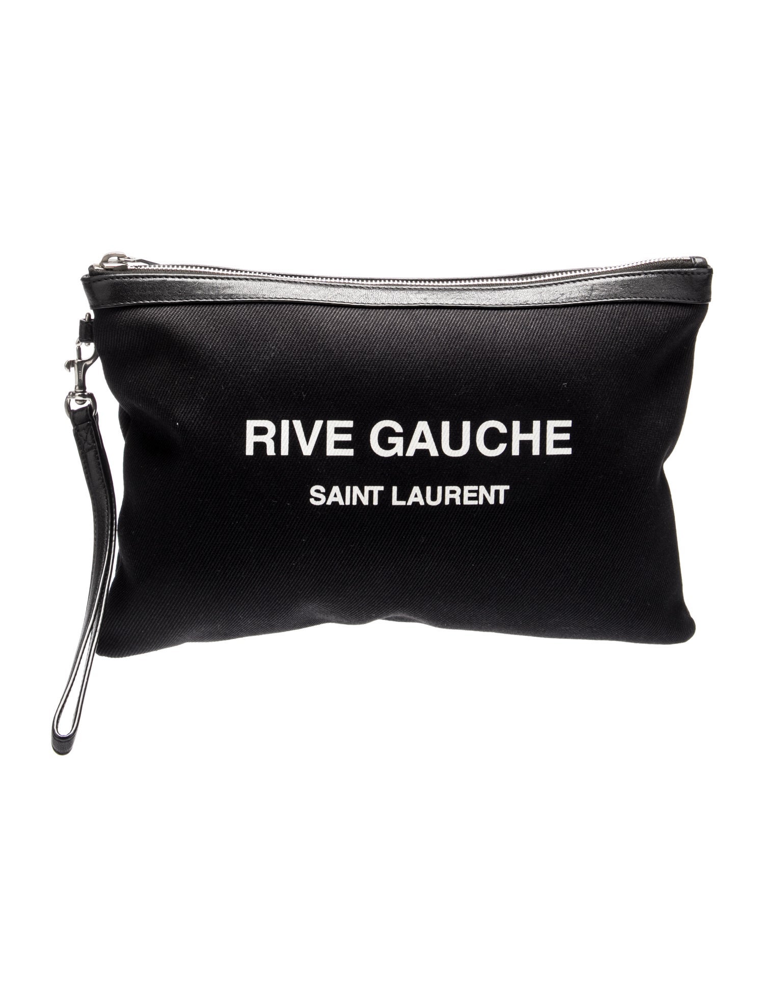 Saint Laurent Rive Gauche Zip Pouch - Black Clutches, Handbags ...