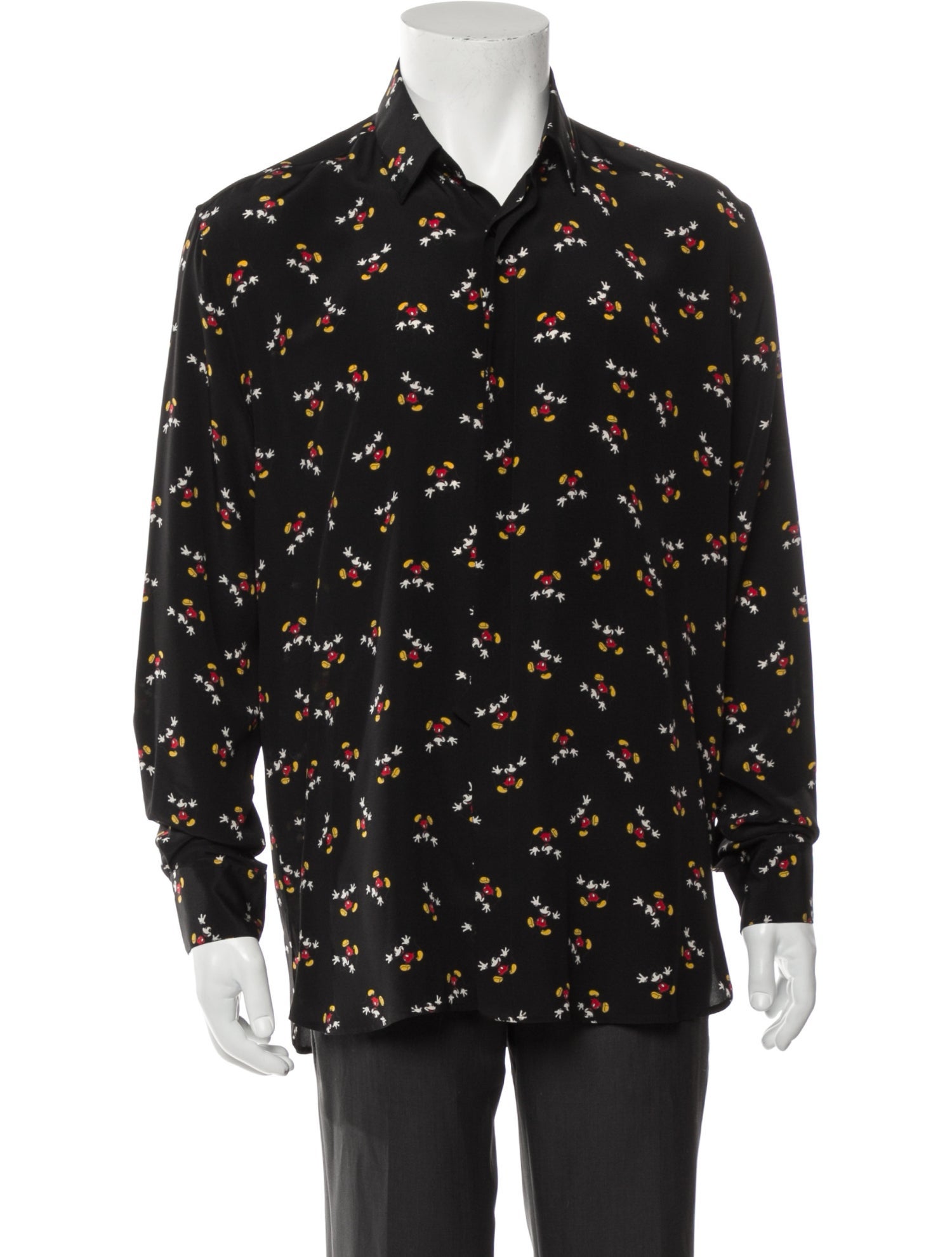 Saint Laurent 2019 x Mickey Mouse Shirt - Black Casual Shirts, Clothing ...