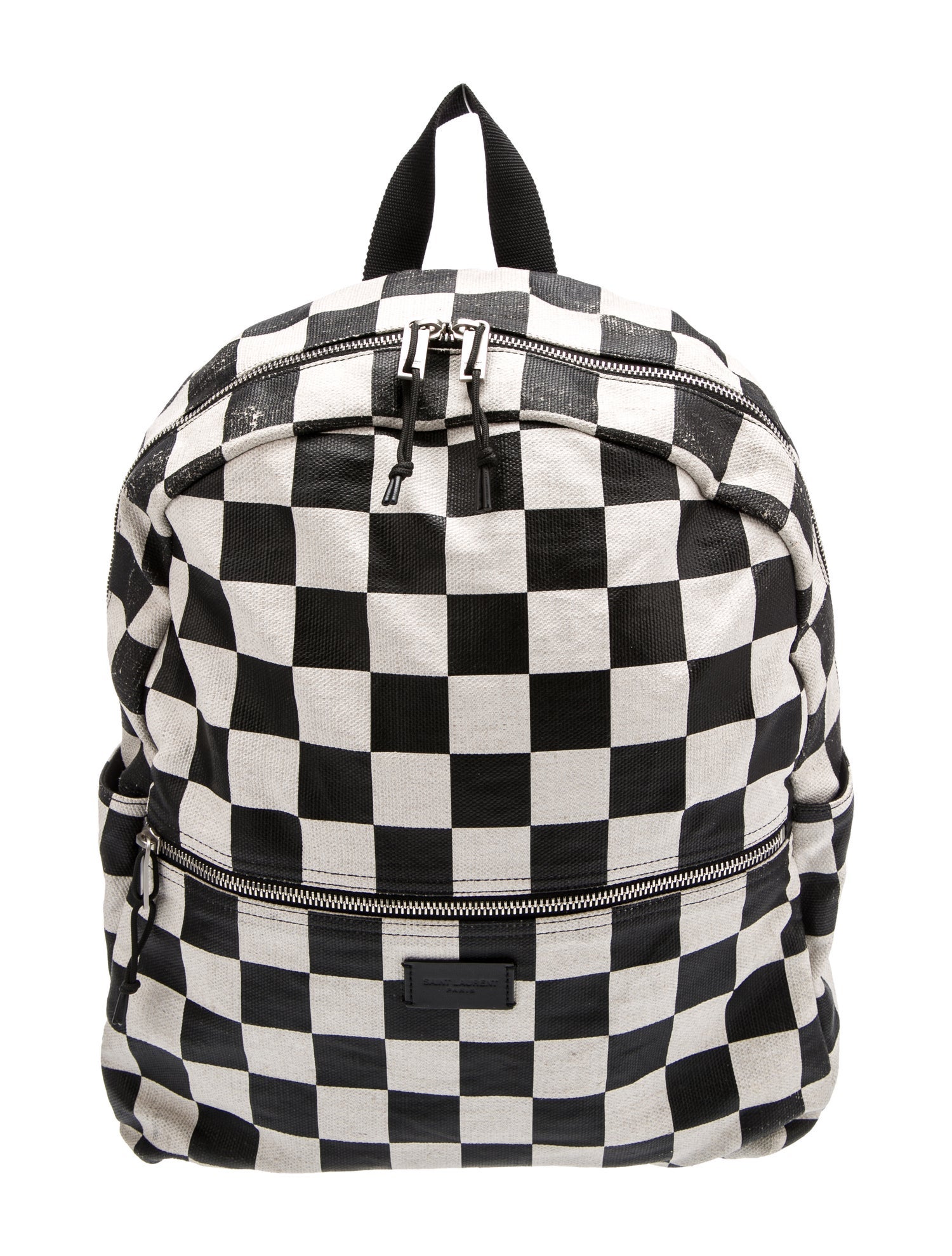Saint Laurent Coated Canvas Checkerboard Backpack - Black Backpacks ...