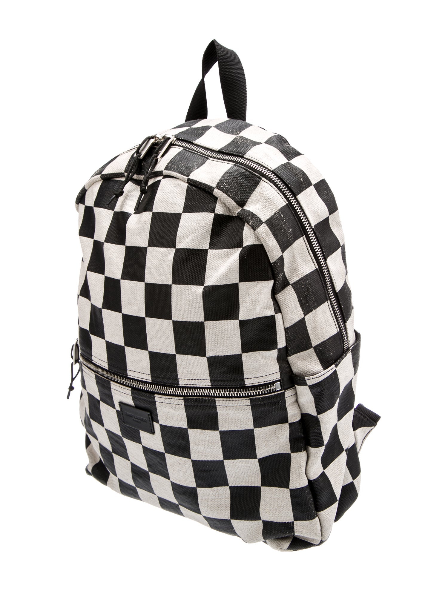 Saint Laurent Coated Canvas Checkerboard Backpack - Black Backpacks ...