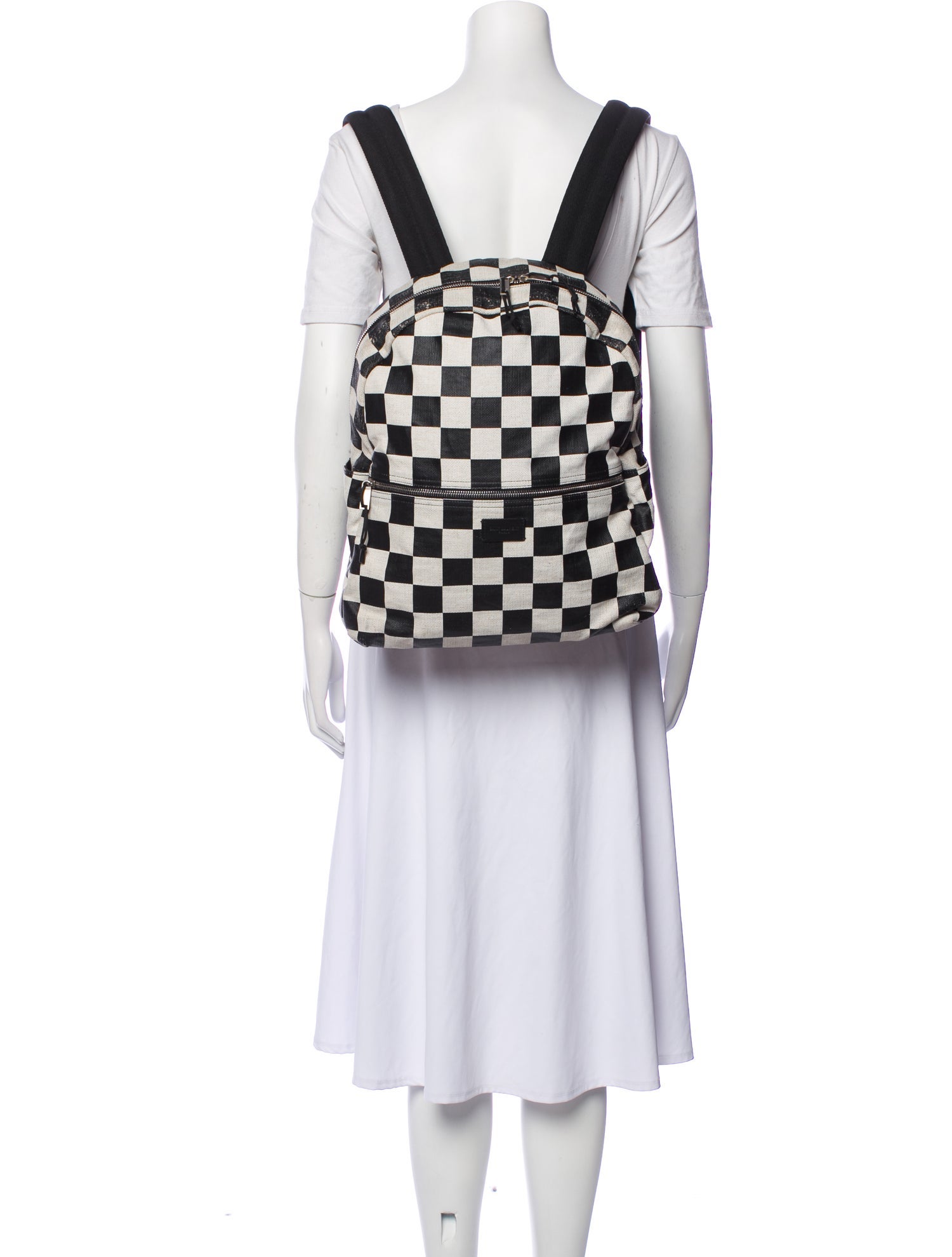 Saint Laurent Coated Canvas Checkerboard Backpack - Black Backpacks ...