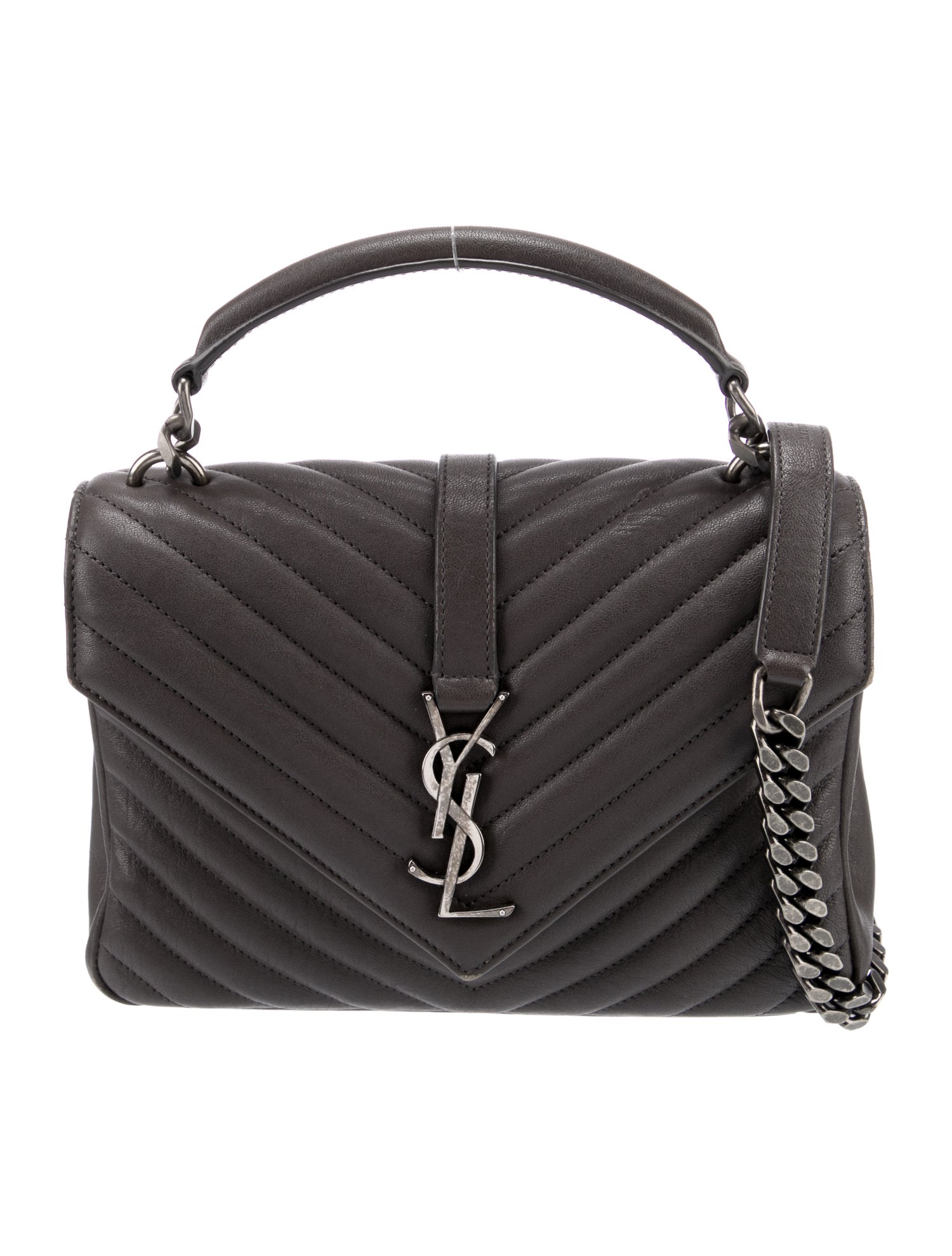 Saint Laurent Medium Monogram Matelasse College Bag - Neutrals Shoulder ...
