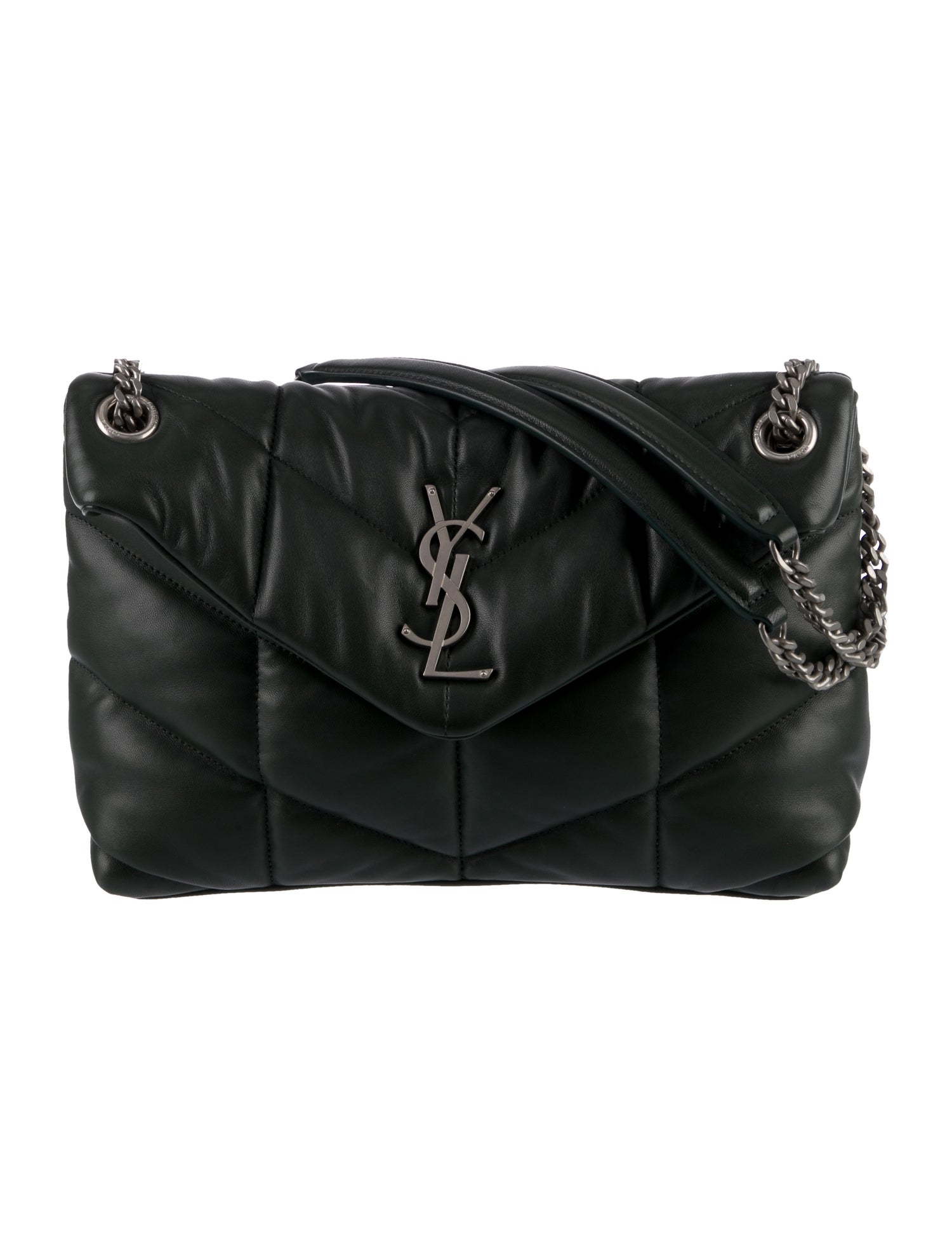 Saint Laurent Small Puffer Shoulder Bag - Green Shoulder Bags, Handbags ...