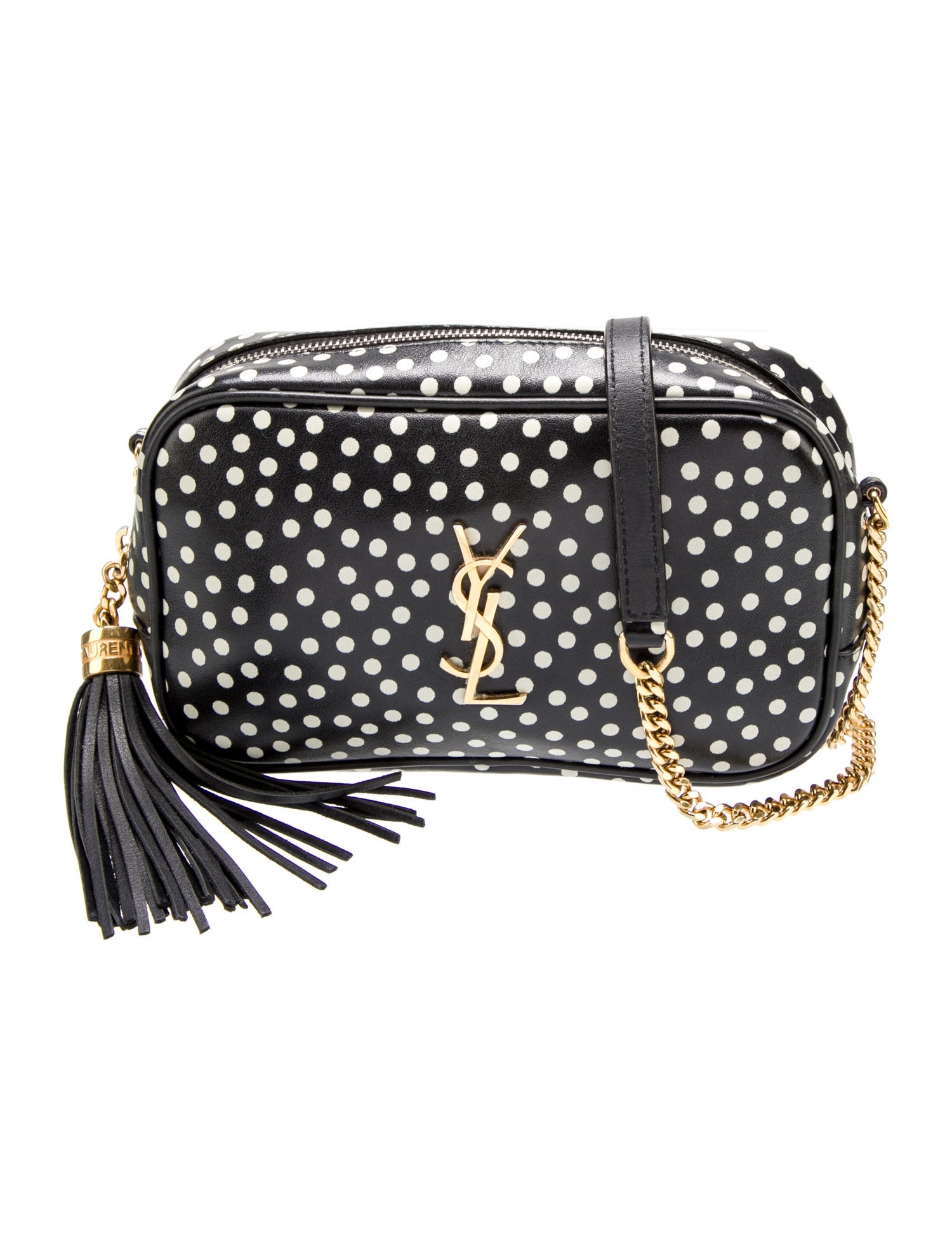 Saint Laurent Mini Polka Dot Lou Camera Bag - Black Crossbody Bags, Handbags - SNT355103 | The ...