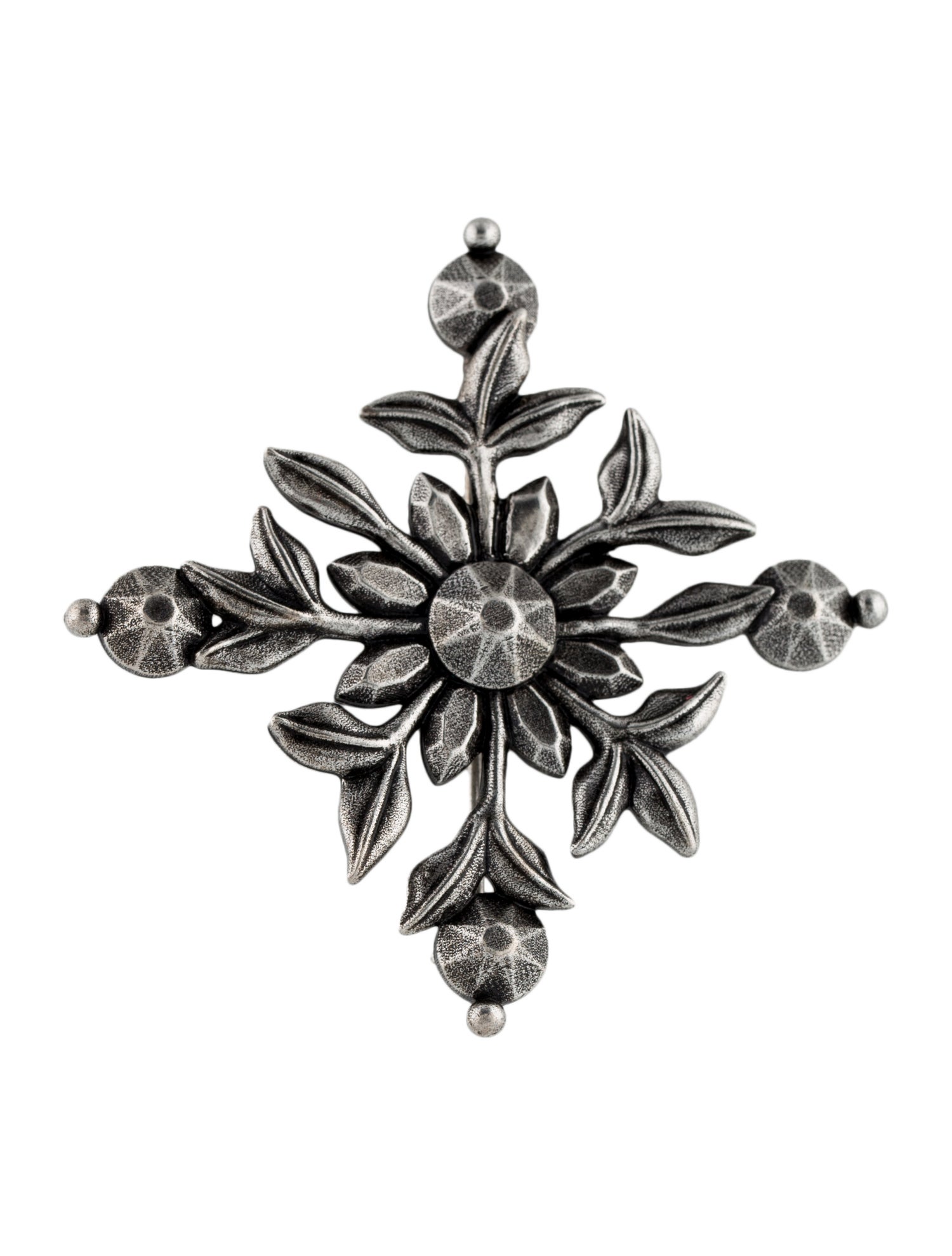 Saint Laurent Victorian Stud Brooch - Silver-Tone Metal Pin, Brooches ...