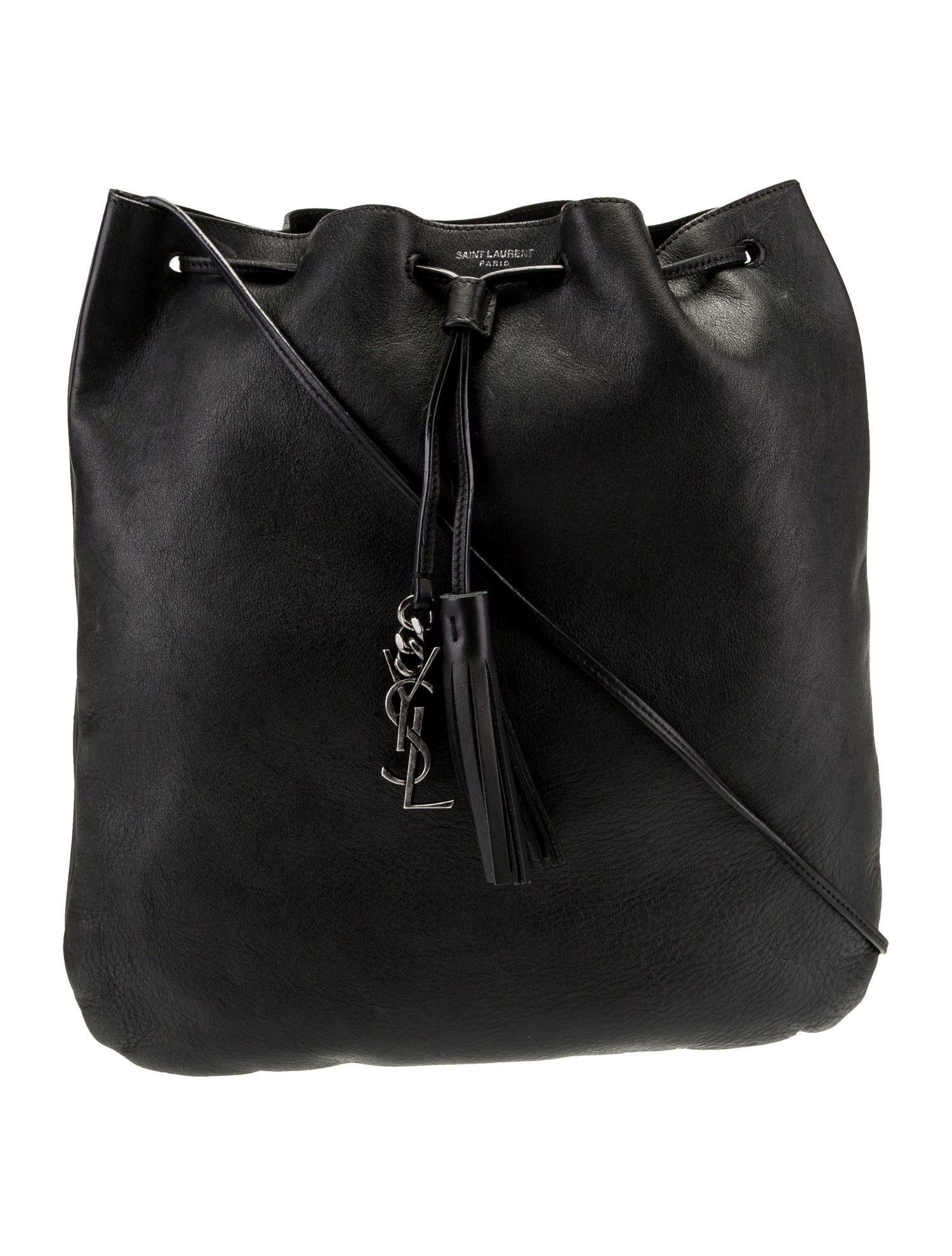 Saint Laurent Leather Bucket Bag - Black Crossbody Bags, Handbags ...