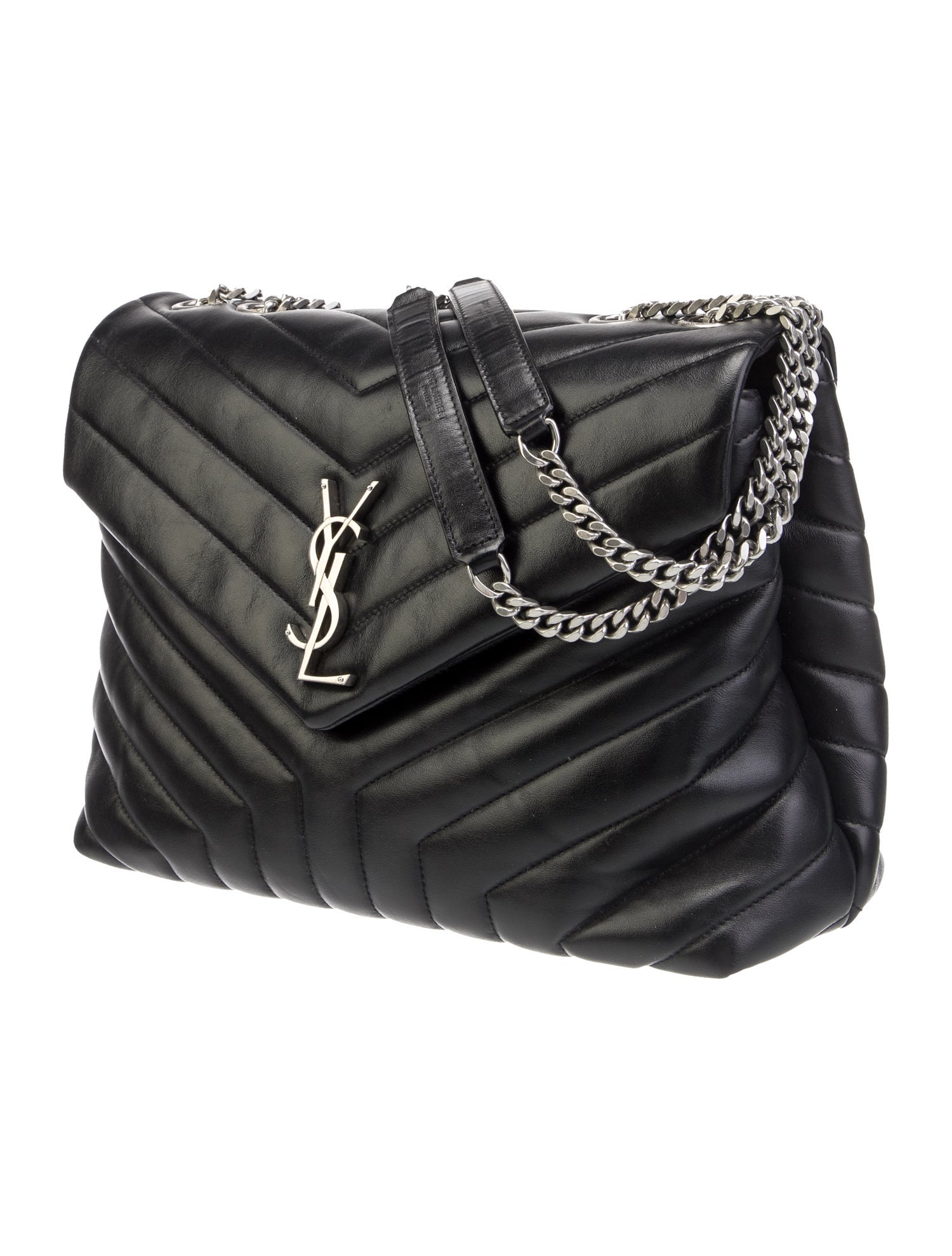 Saint Laurent Leather LouLou Large - Black Shoulder Bags, Handbags ...