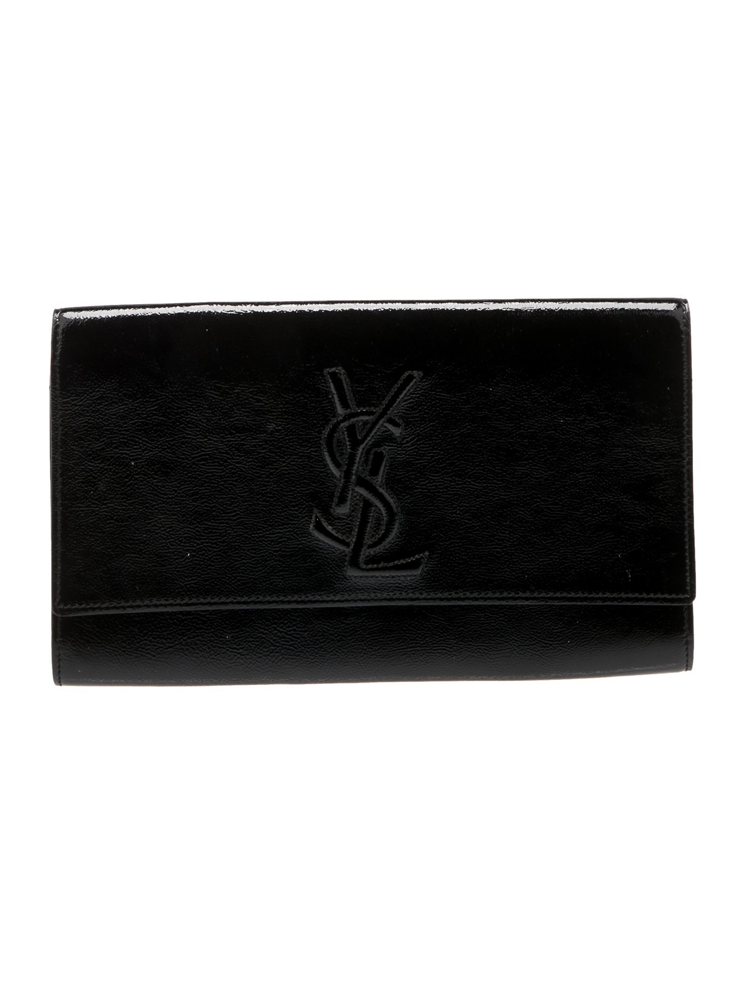 Yves Saint Laurent Patent Leather Clutch - Black Clutches, Handbags ...