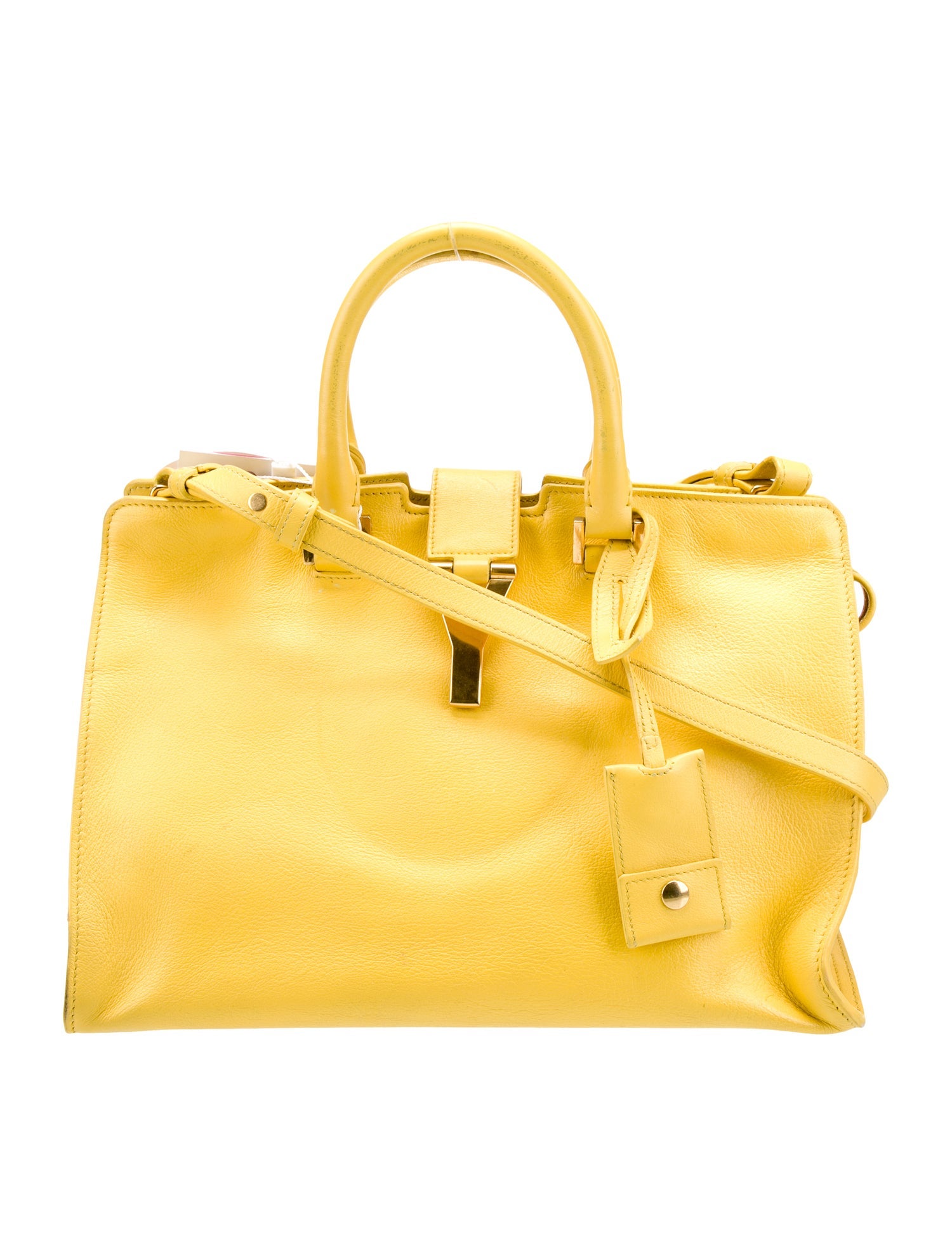 Saint Laurent Leather Y Cabas Small - Yellow Totes, Handbags ...