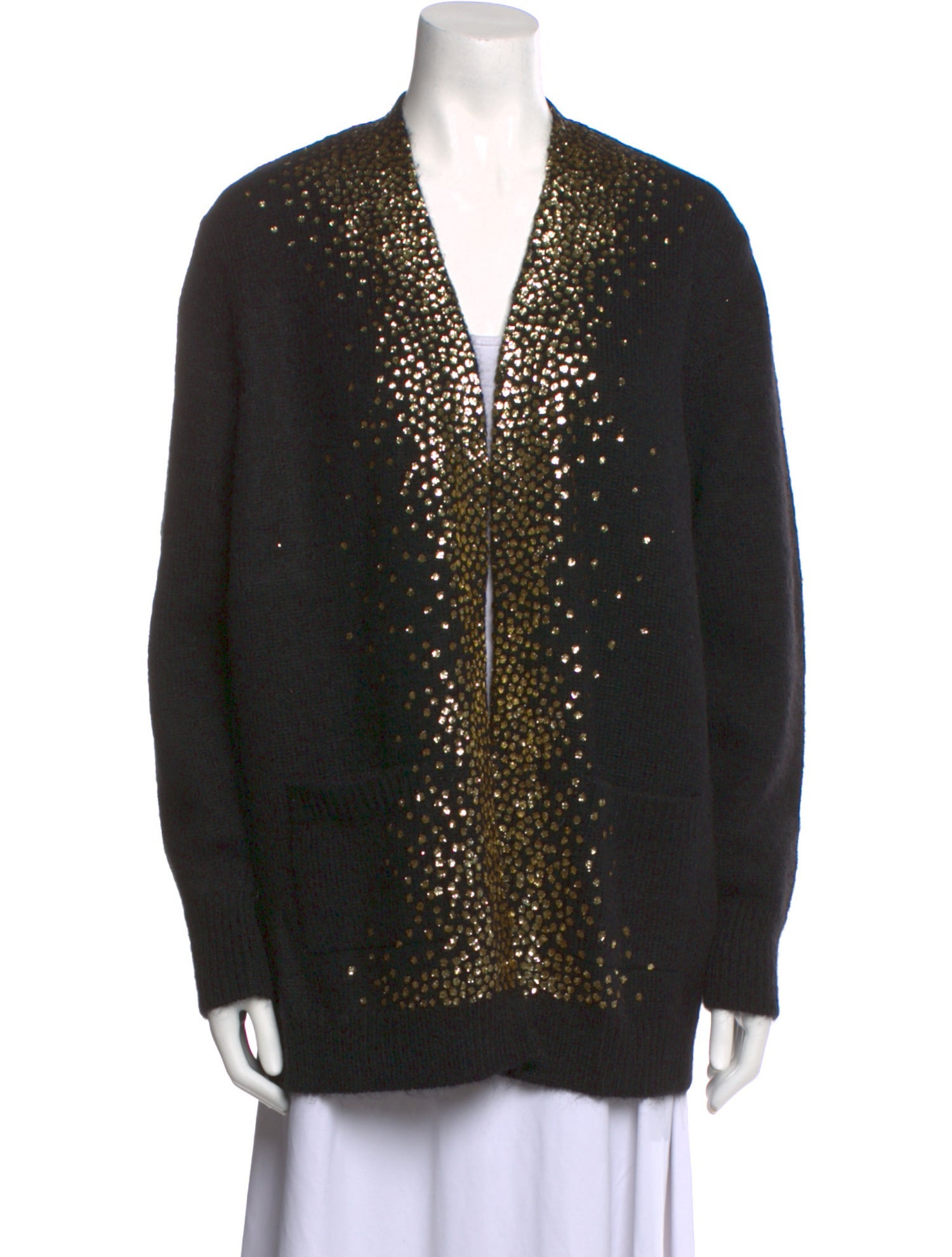 Saint Laurent V-Neck Sweater - Black Knitwear, Clothing - SNT383198 ...