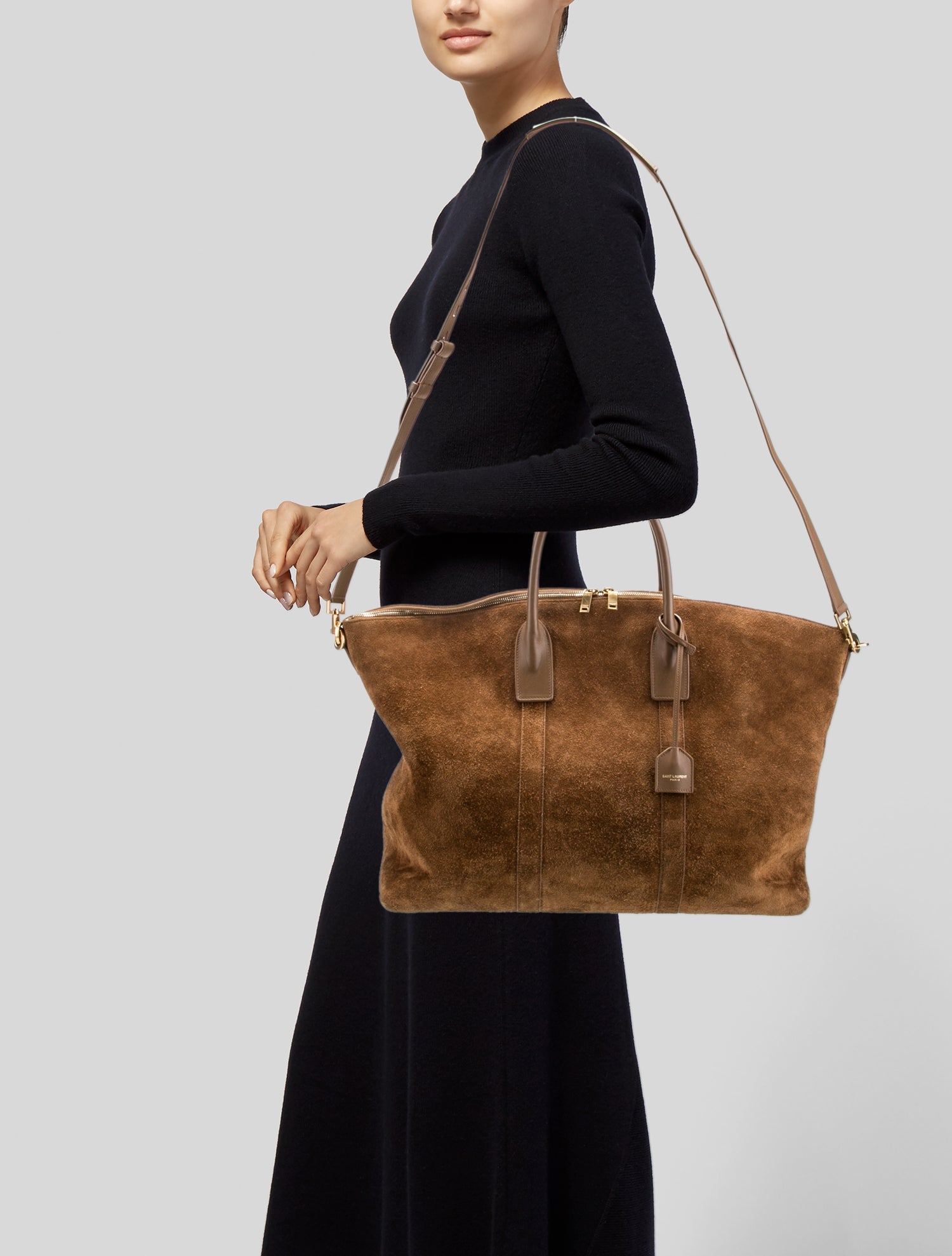 Saint Laurent Suede Weekender Bag 2023 - Brown Weekenders, Bags ...