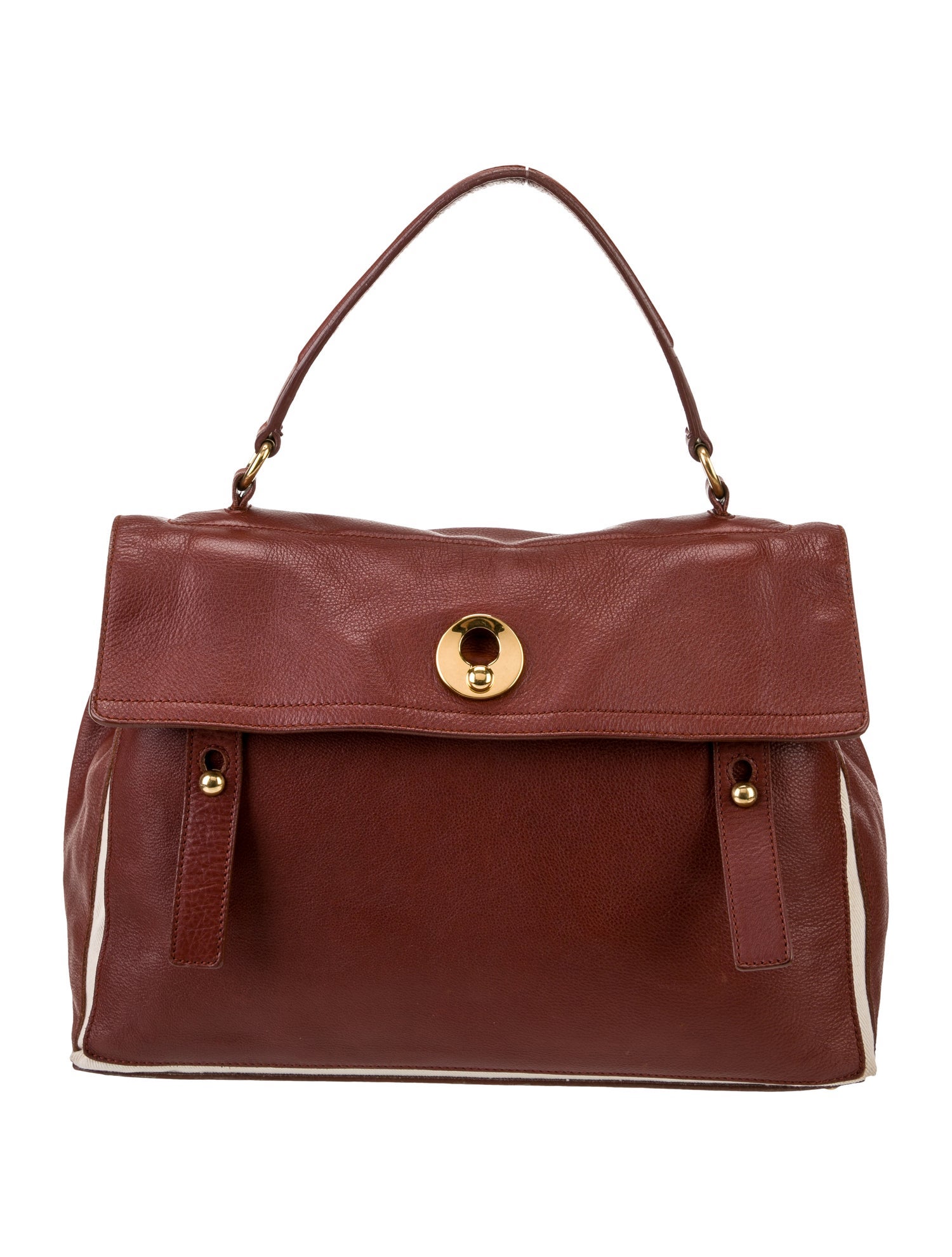 Yves Saint Laurent Leather Muse Two - Brown Handle Bags, Handbags ...