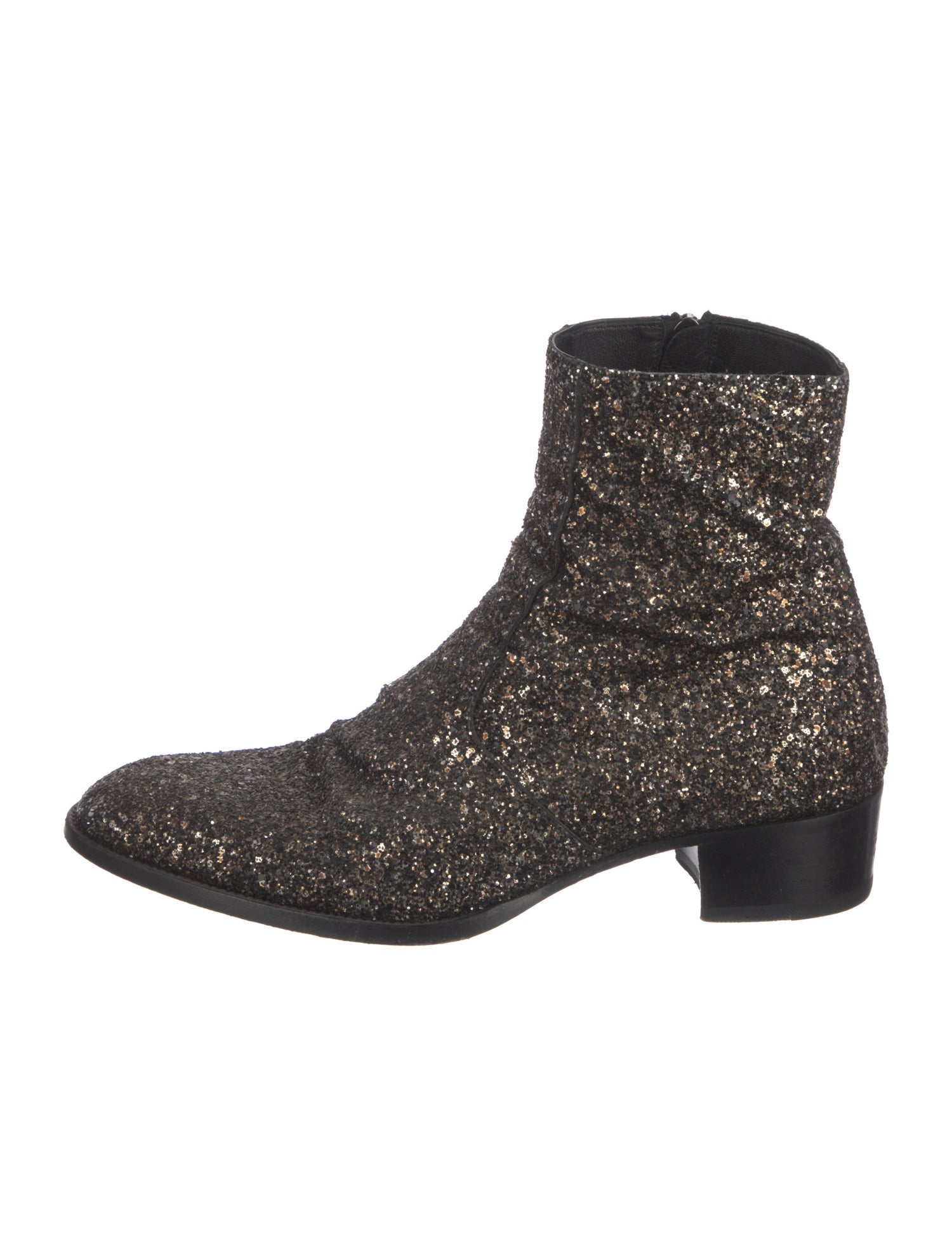 Saint Laurent Glitter Glitter Accents Boots - Black Boots, Shoes - SNT393722 | The RealReal