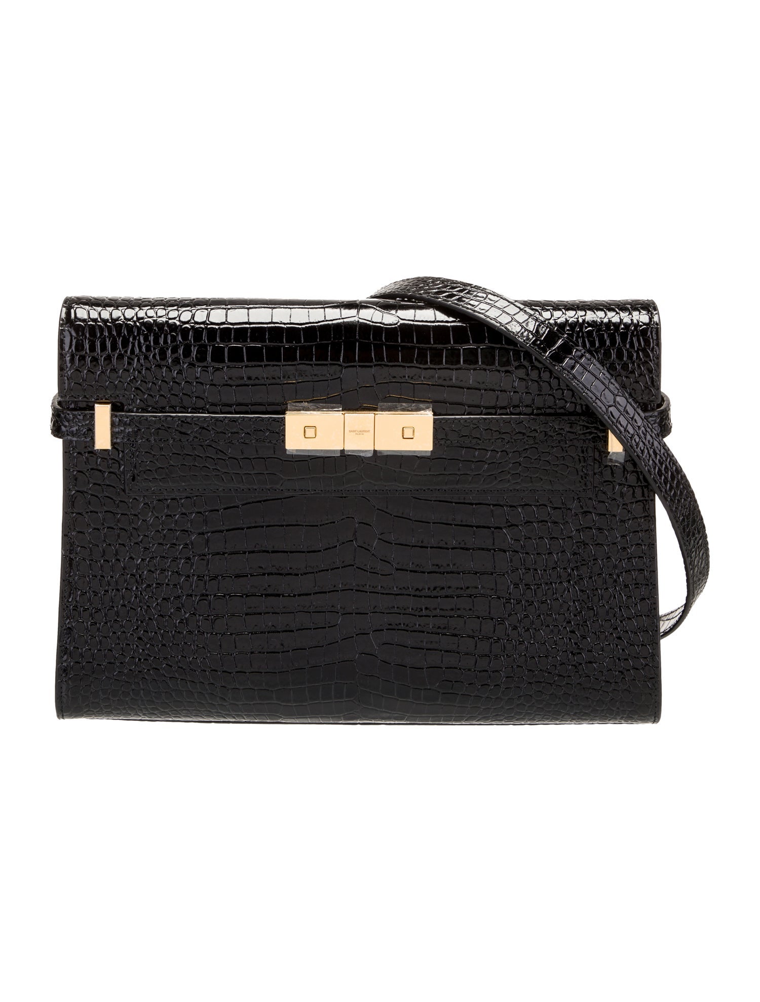 Saint Laurent Embossed Leather Manhattan Medium - Black Shoulder Bags ...