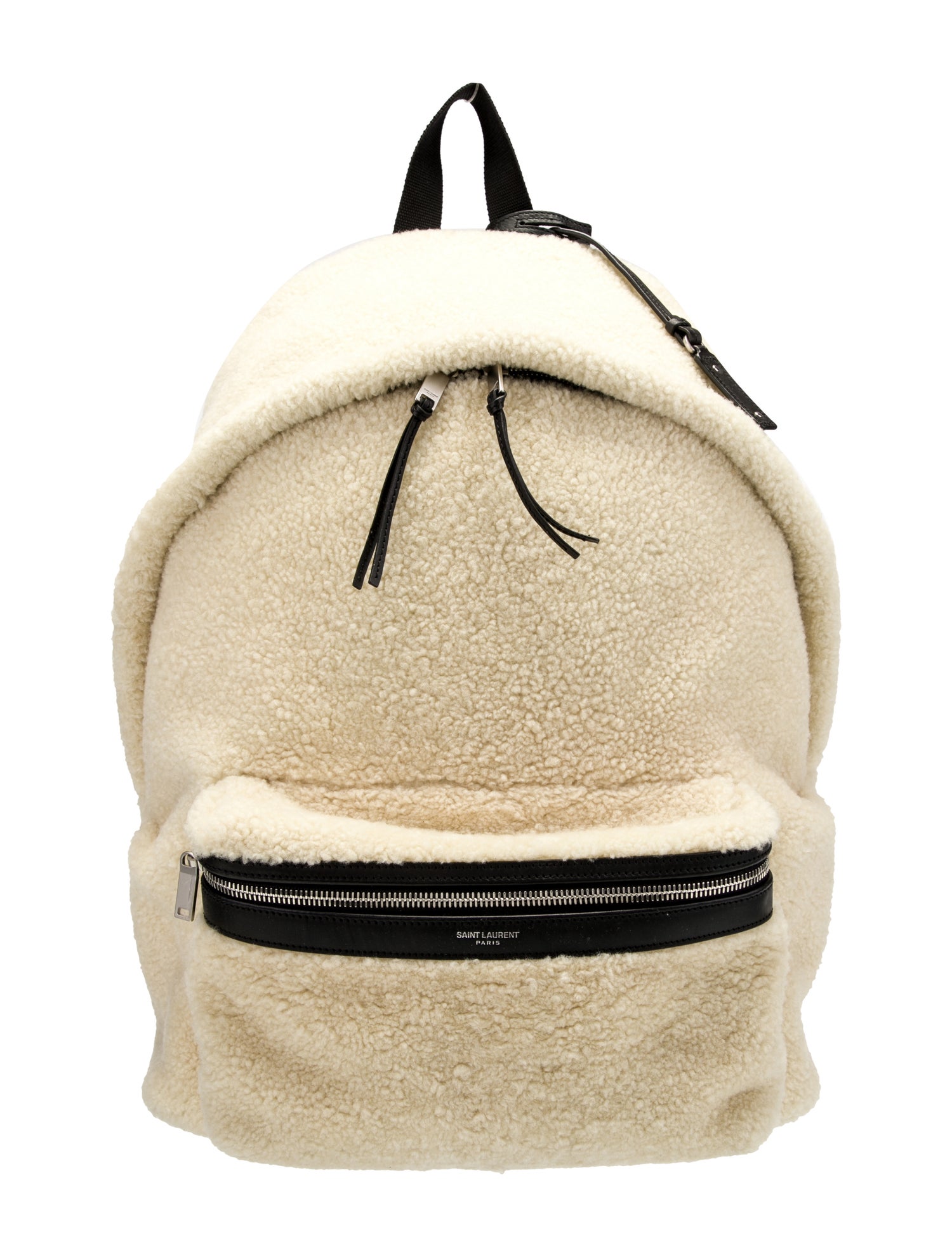 Saint Laurent Shearling Backpack Medium - Neutrals Backpacks, Bags ...