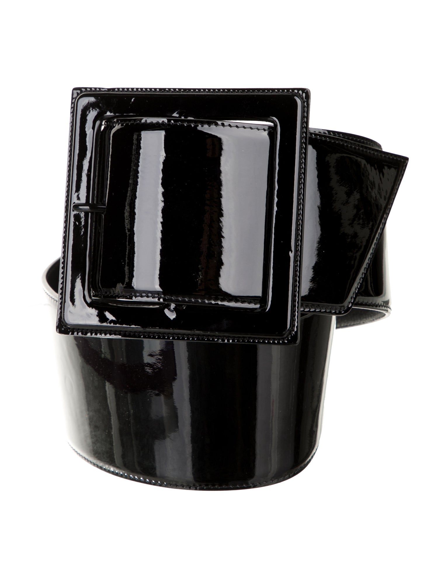 Saint Laurent Wide Patent Leather Waist Belt - Black Belts, Accessories ...