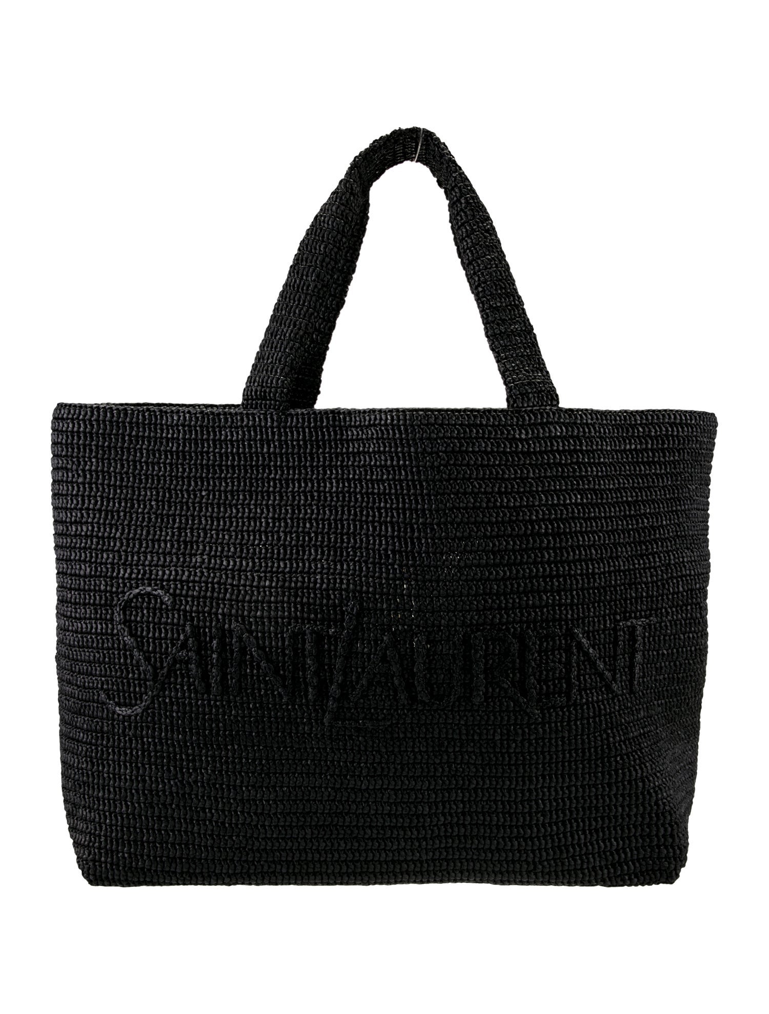 Saint Laurent Raffia Tote 2024 - Black Totes, Handbags - SNT424771 ...