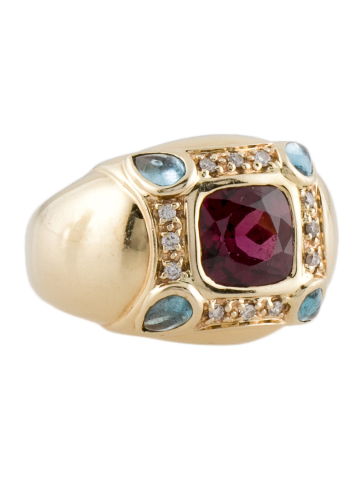 Sonia Bitton 14K Topaz, Rhodolite & Diamond Ring - 14K Yellow Gold ...