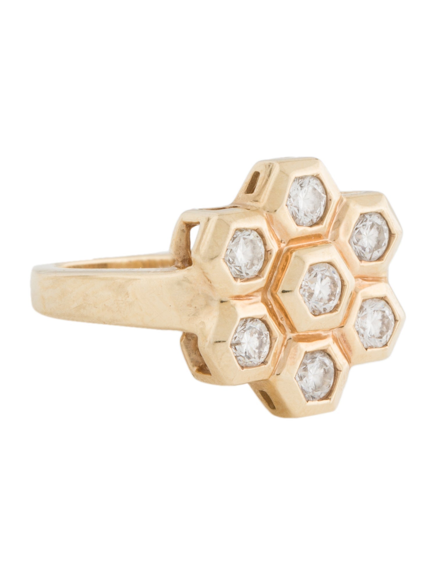 Sonia Bitton 14K Diamond Honeycomb Cocktail Ring - Cocktail Ring, Rings ...