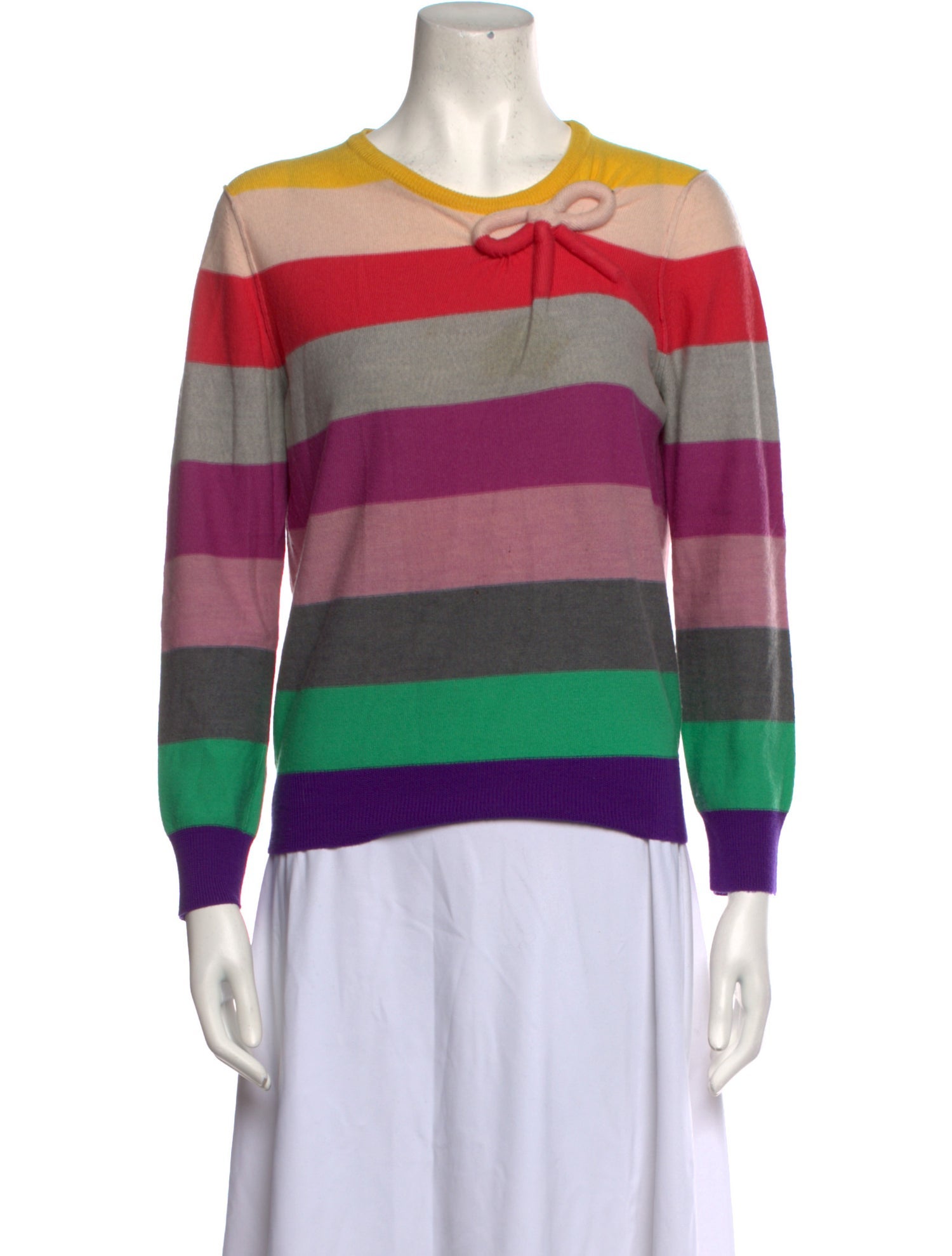 Sonia Rykiel Merino Wool Striped Sweater - Neutrals Knitwear, Clothing ...