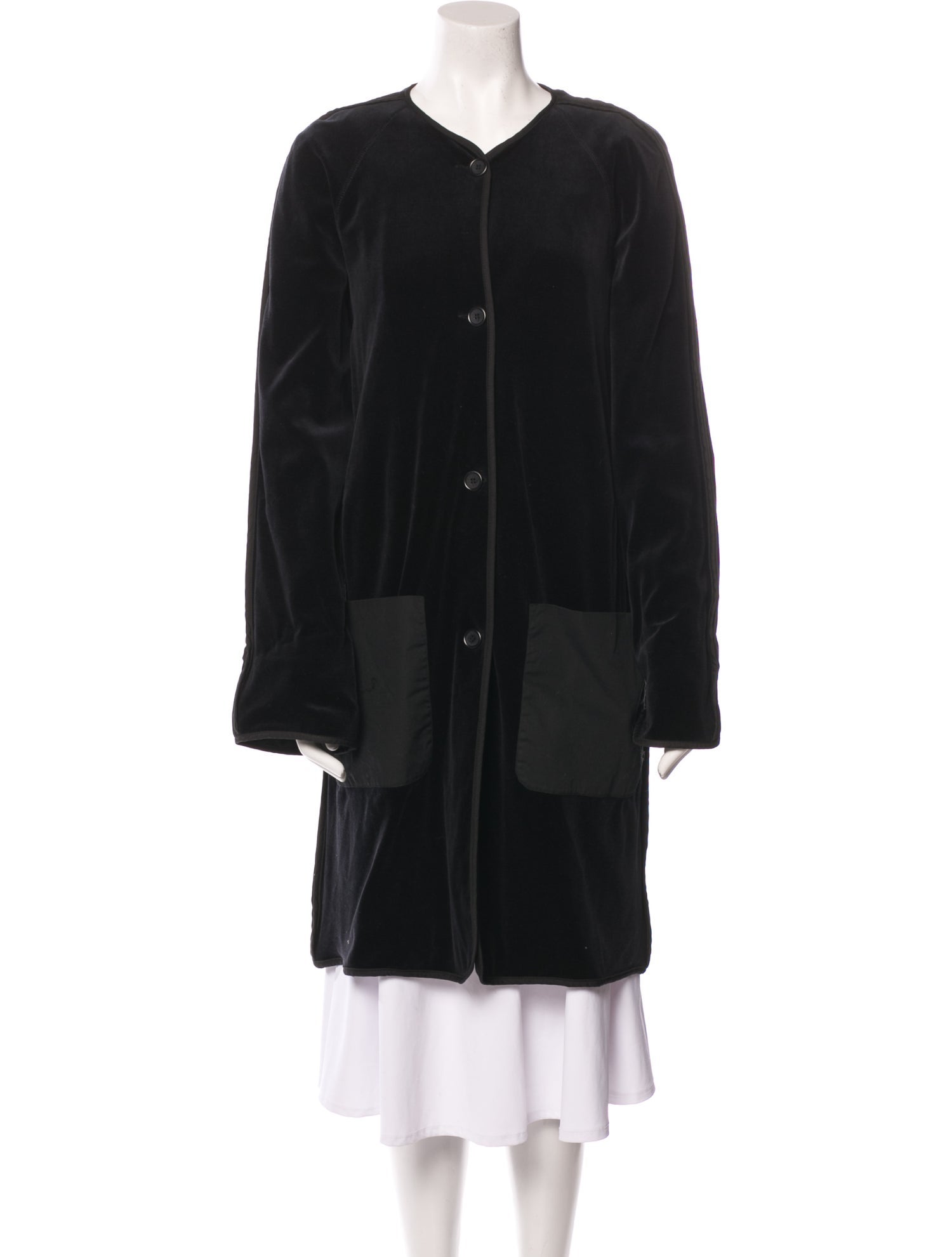Sonia Rykiel Velour Faux Fur Coat - Black Coats, Clothing - SON65256 ...