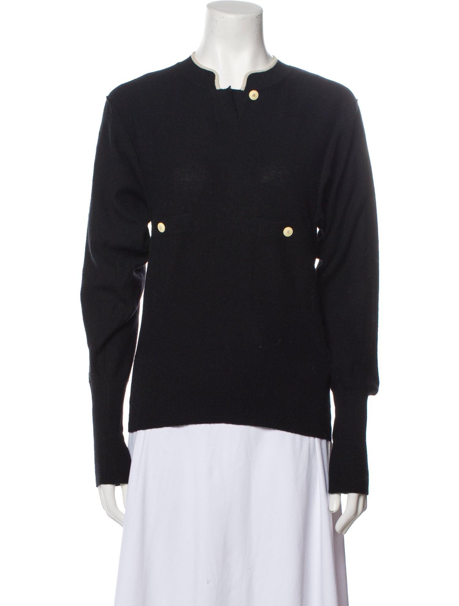 Sonia Rykiel Wool Crew Neck Sweater - Black Knitwear, Clothing ...