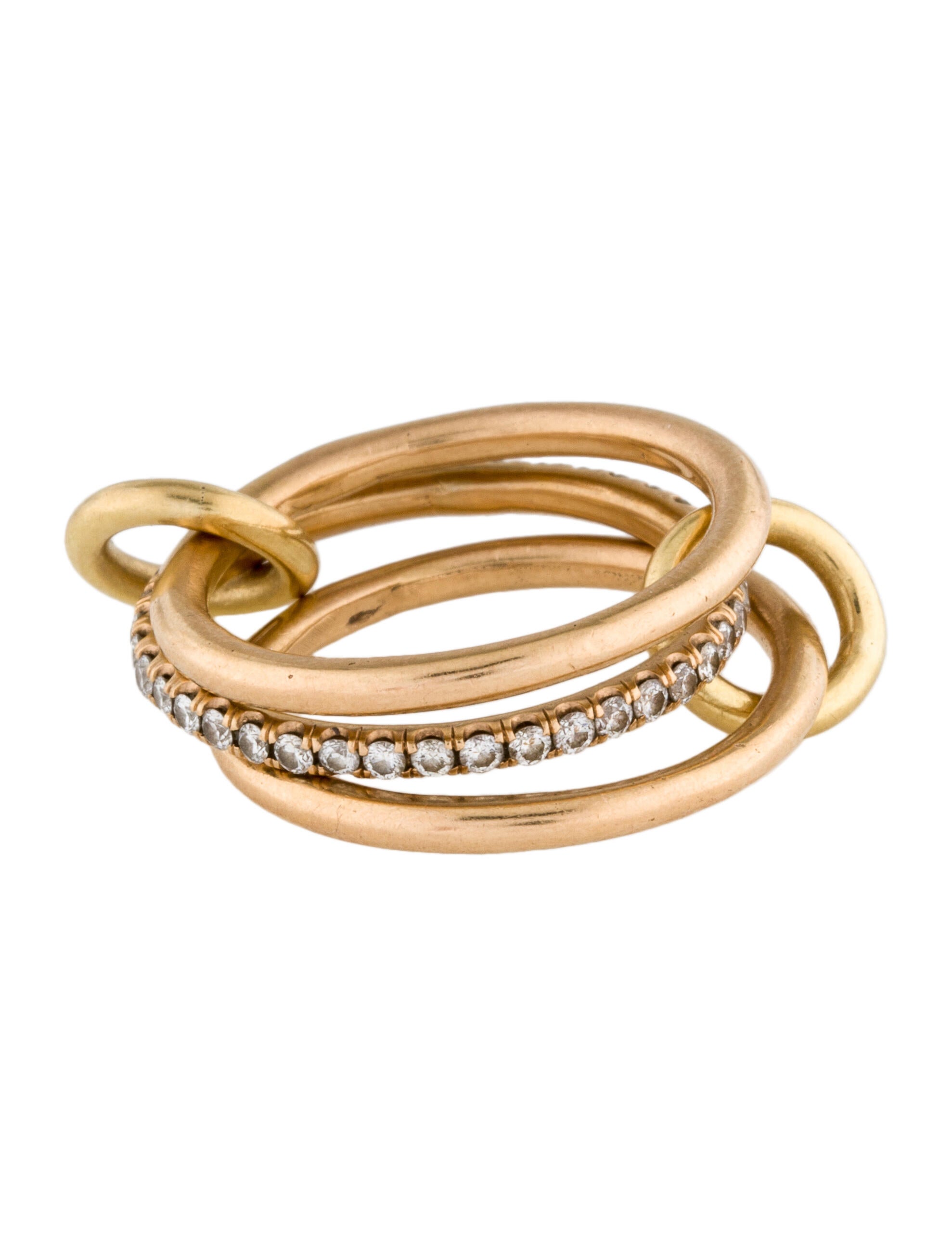 Spinelli Kilcollin 18K Diamond Sonny Band - 18K Yellow Gold Rolling ...