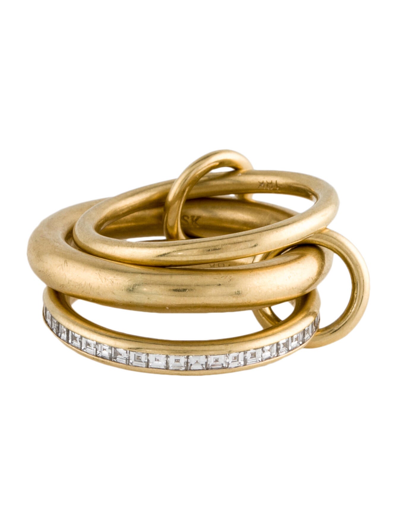 Spinelli Kilcollin 18K Diamond René Linked Ring - Rolling Ring, Rings - SPL20751 | The RealReal