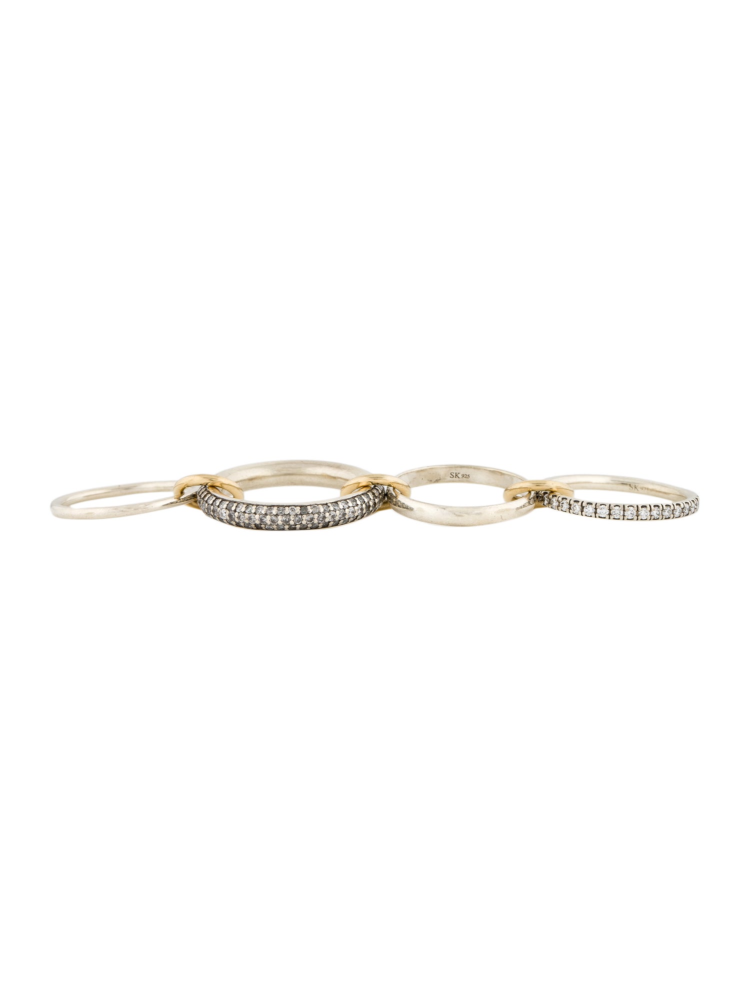 Spinelli Kilcollin Diamond Vega SG Four-Band Stacking Ring - Rolling ...