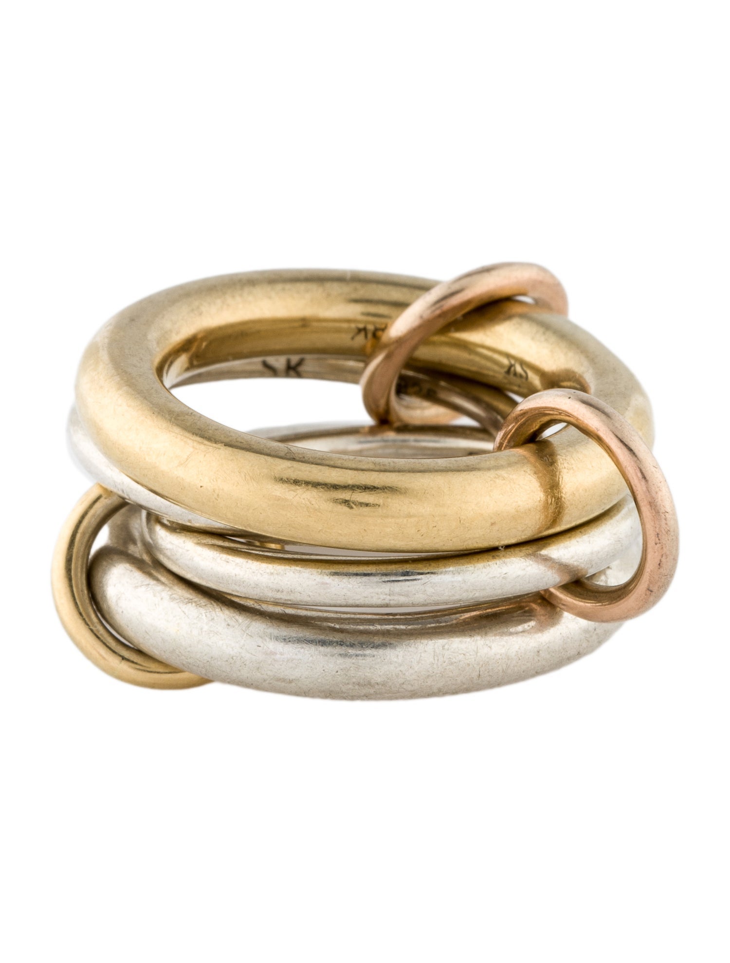 Spinelli Kilcollin Tri-Color Four Link Rolling Ring - 18K Yellow Gold ...