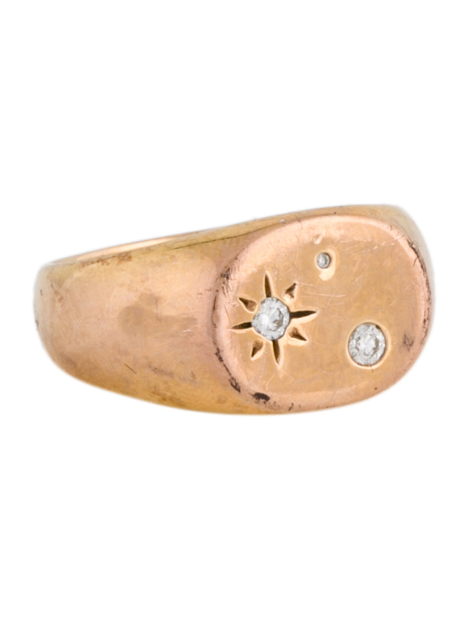 Scosha Diamond Celestial Signet Ring - Sterling Silver Signet Ring ...
