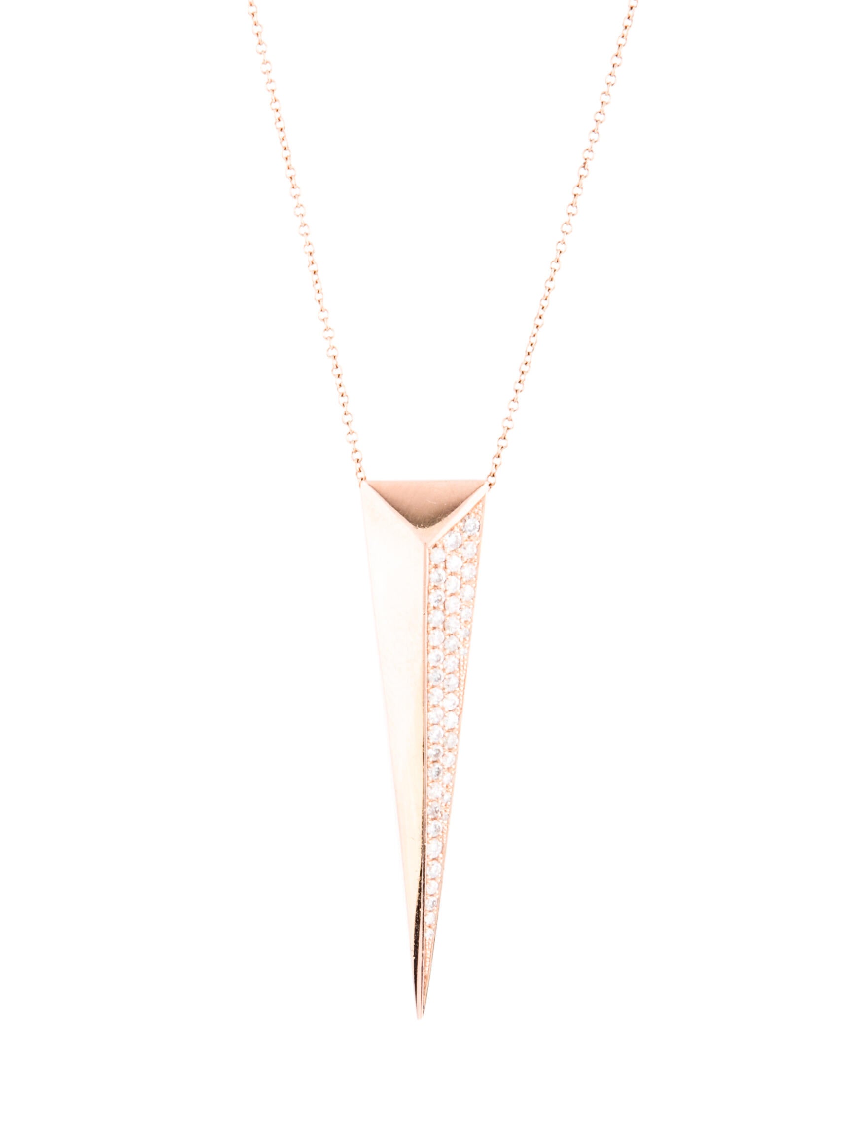 Shylee Rose 14K Diamond Dagger Pendant Necklace - 14K Rose Gold Pendant ...