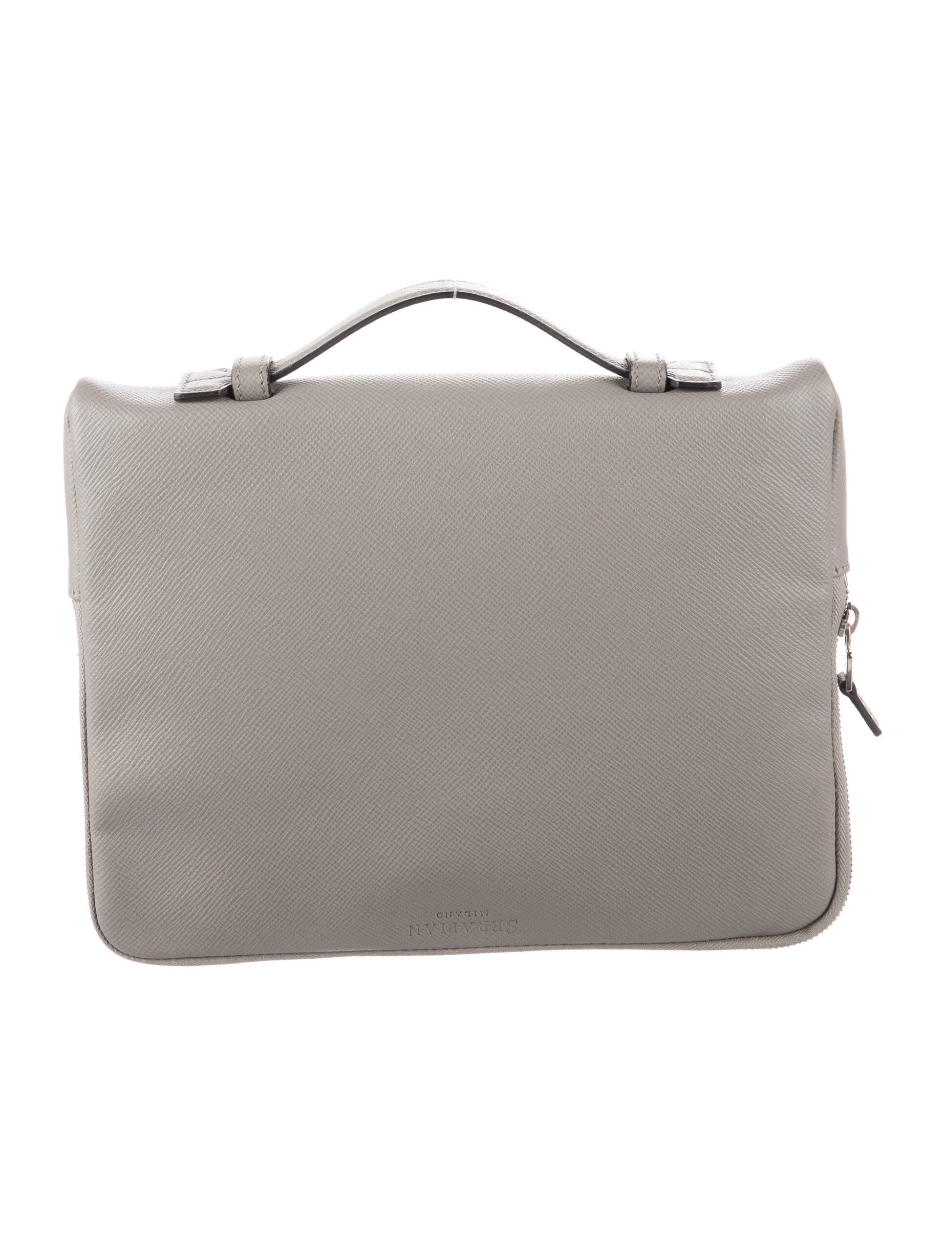 Serapian Leather Portfolio - Grey Portfolios & Pouches, Bags - SRP20429 ...
