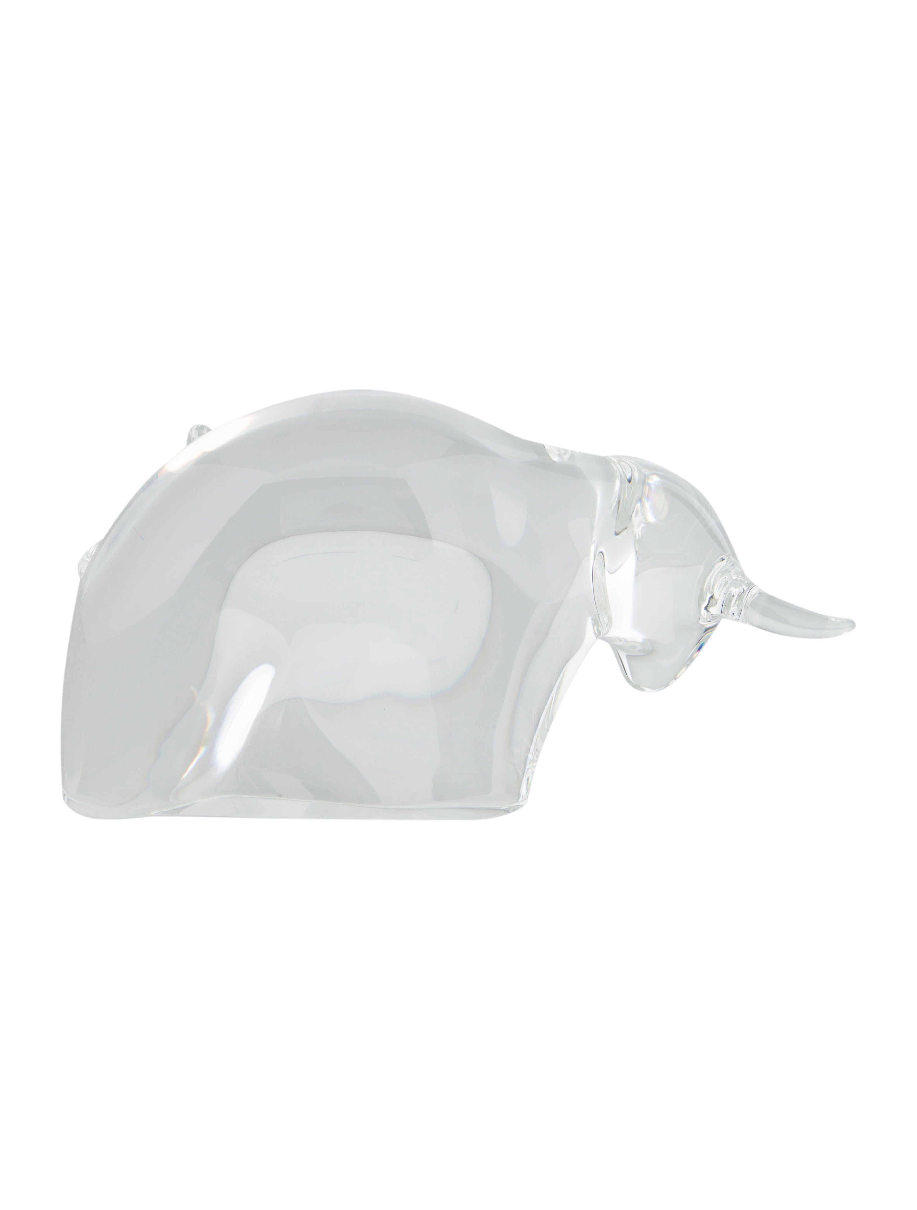 Steuben Crystal Bull Figurine - Clear Decorative Accents, Decor ...