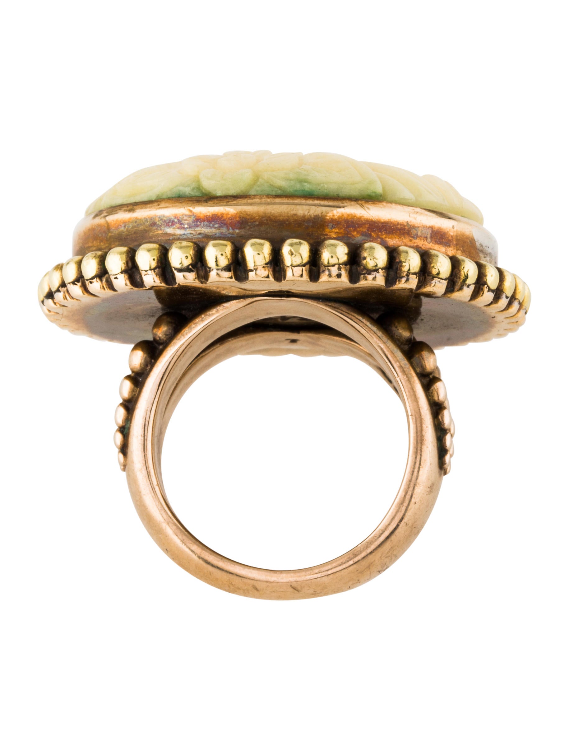 Stephen Dweck Carved Bone Floral Cocktail Ring - Rings - STD22222 | The ...