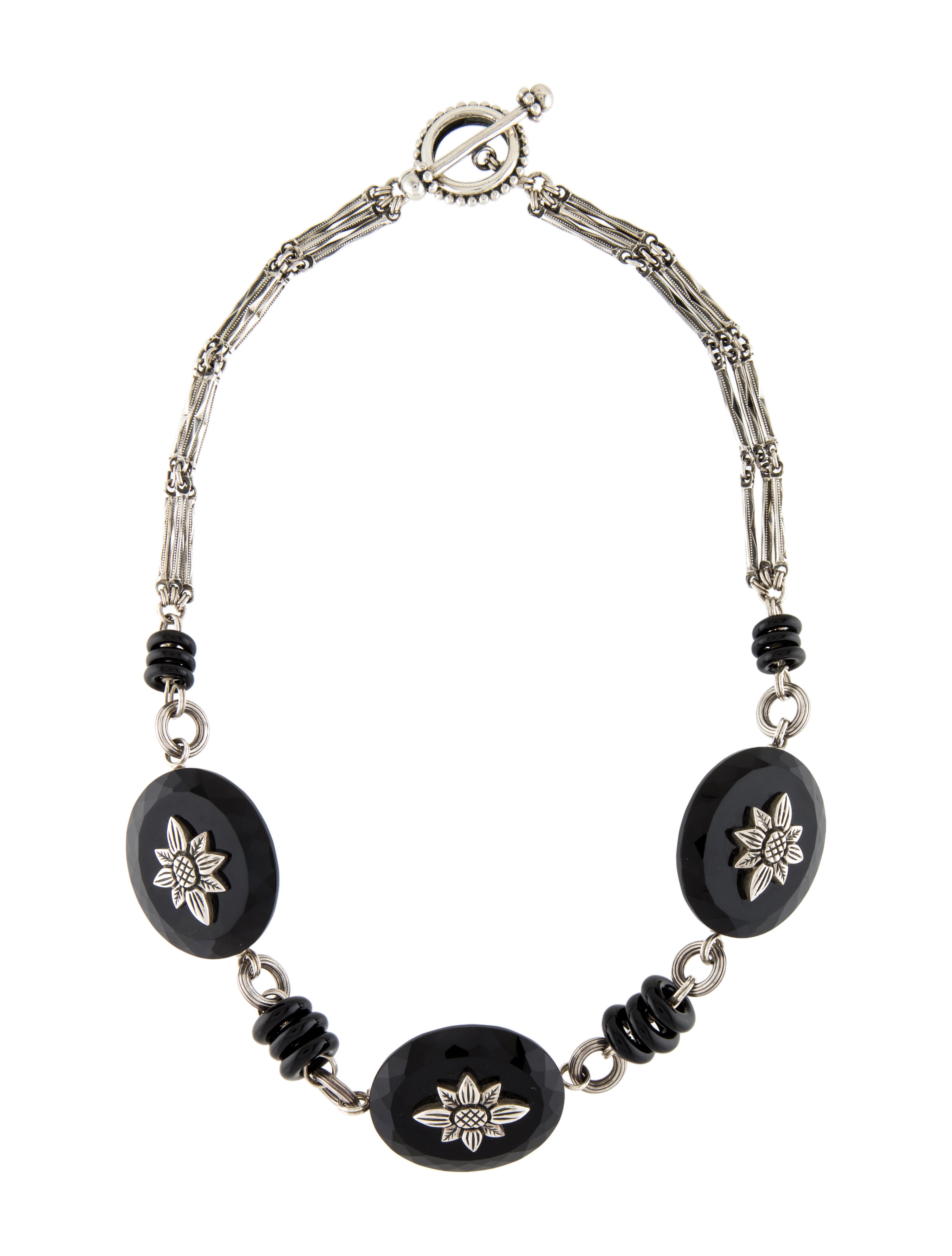 Stephen Dweck Doublet Quartz Floral Station Necklace - Sterling Silver ...