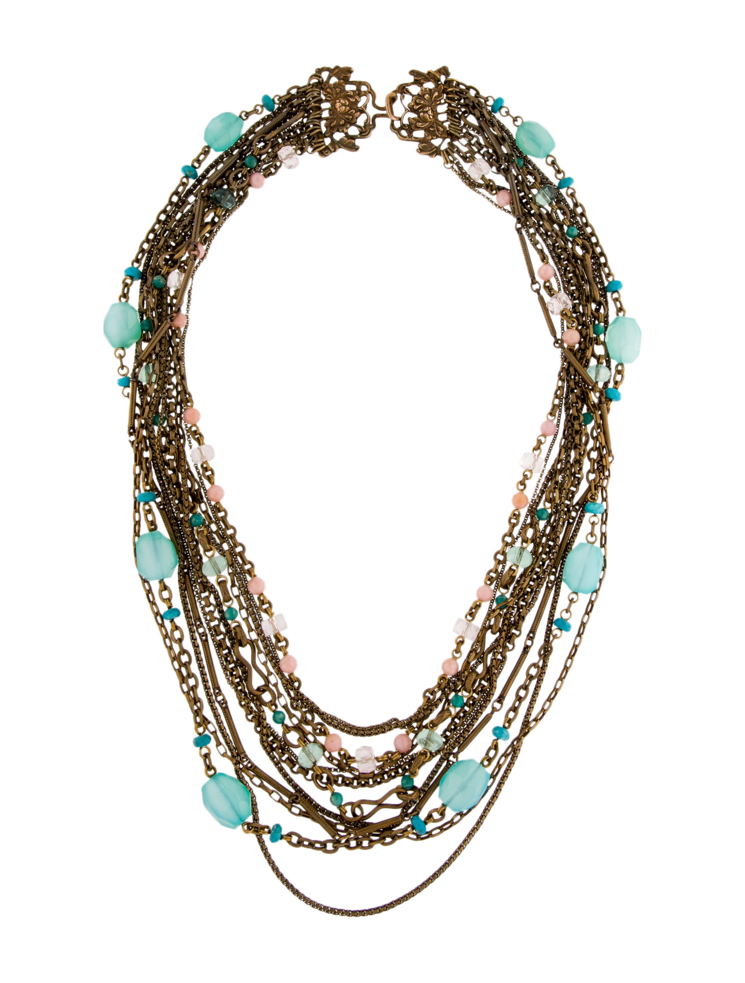 Stephen Dweck Coral & Multistone Multistrand Necklace - Gold-Tone Metal ...